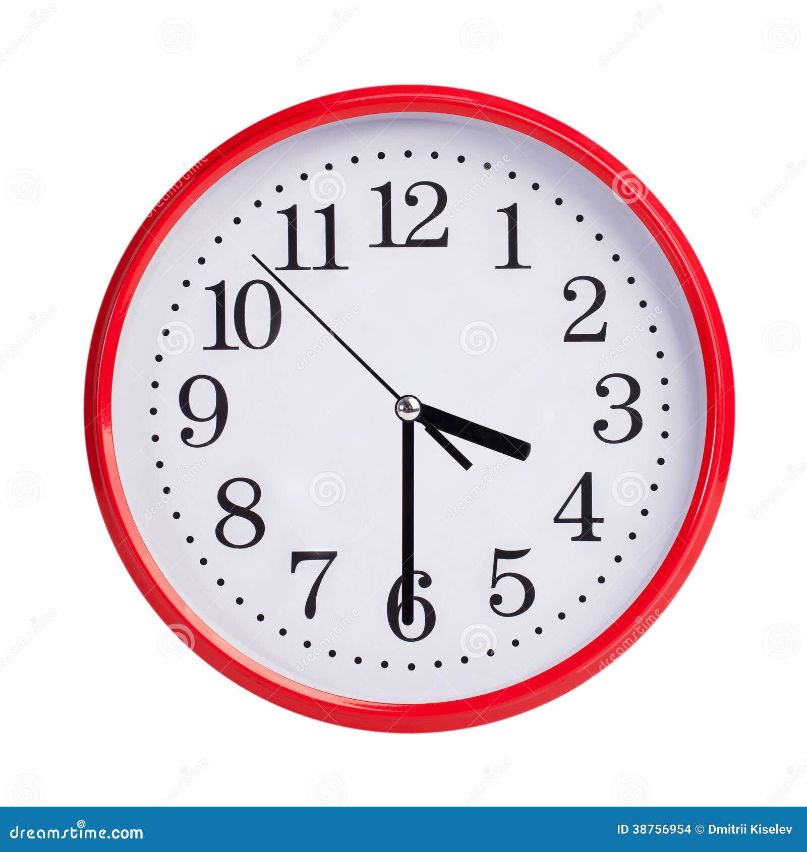 Half of the Fourth on a Round Clock Face Stock Photo - Image of watch ...