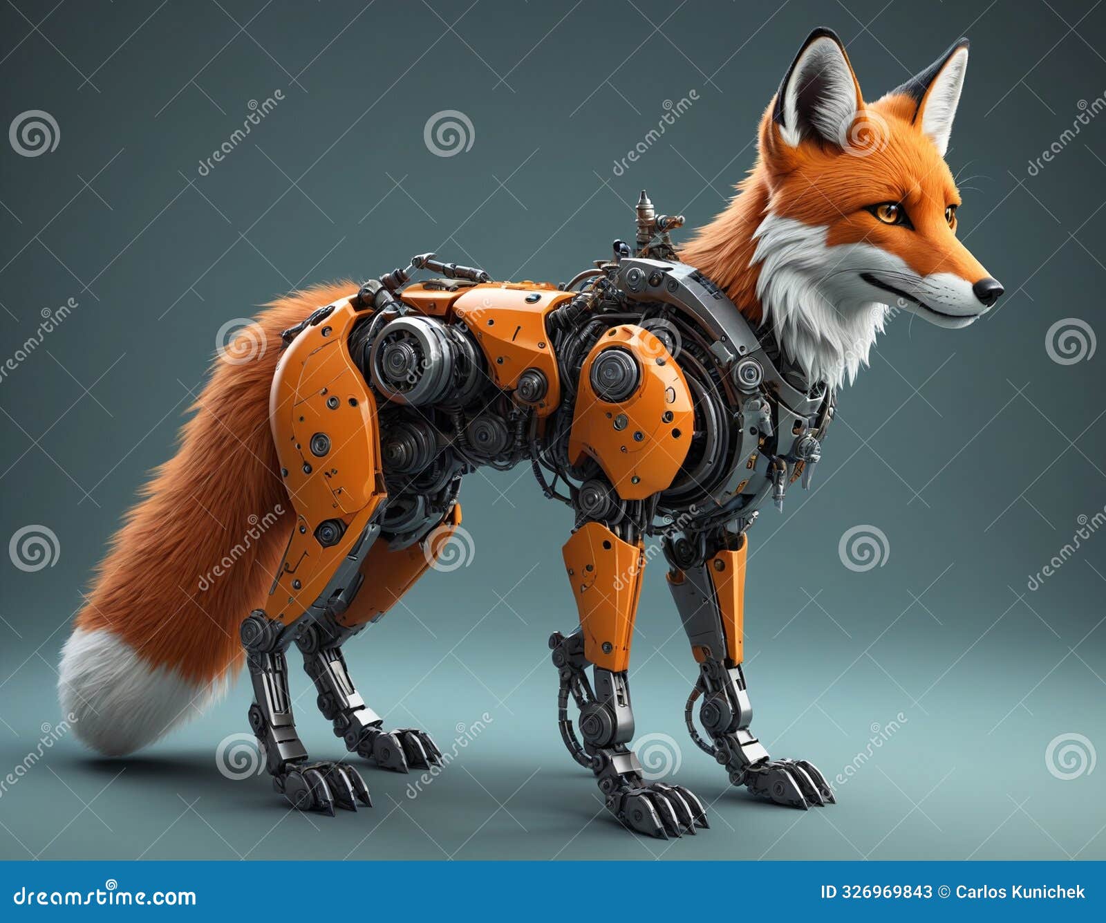 Half Fox Half-robot in Fantasy Style - Generated by Ai Stock ...