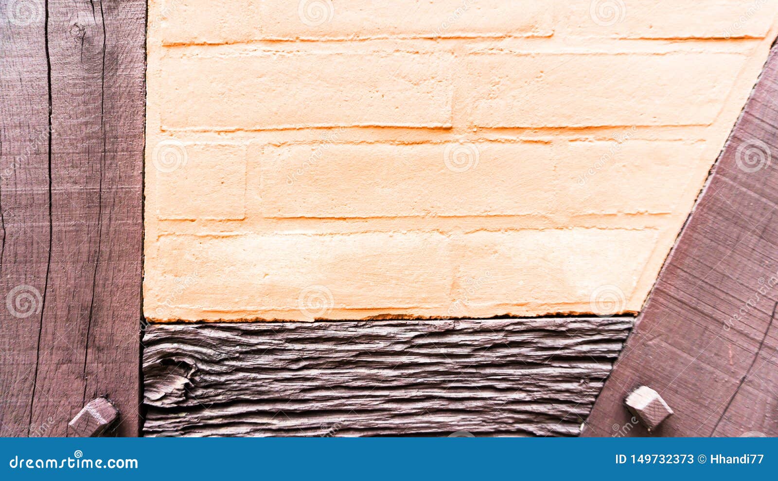 Painted Half Frame Wall in Town Stock Image - Image of textured, stone ...