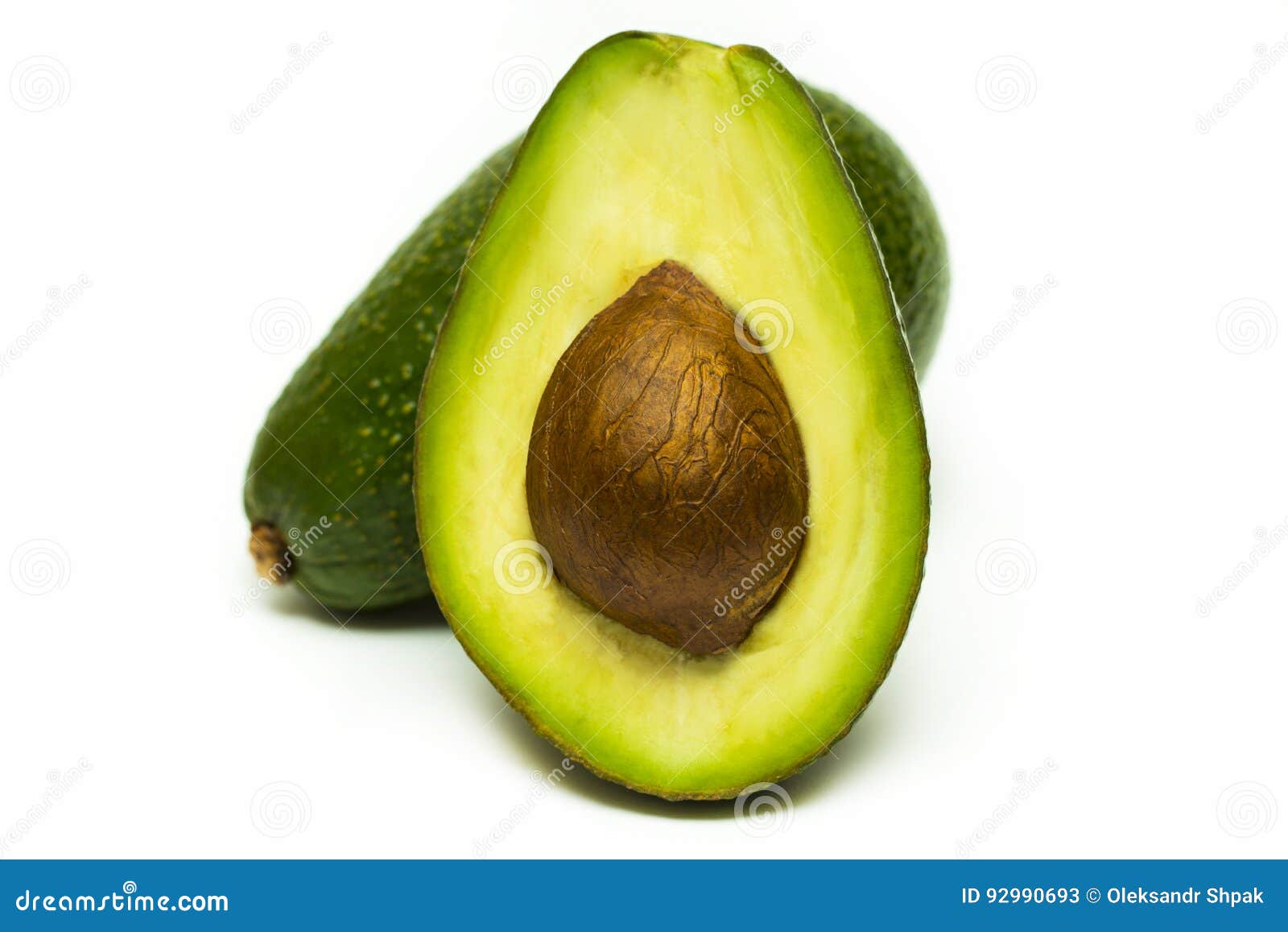 Half of Fresh Avocado Isolated on White Stock Image - Image of brown ...