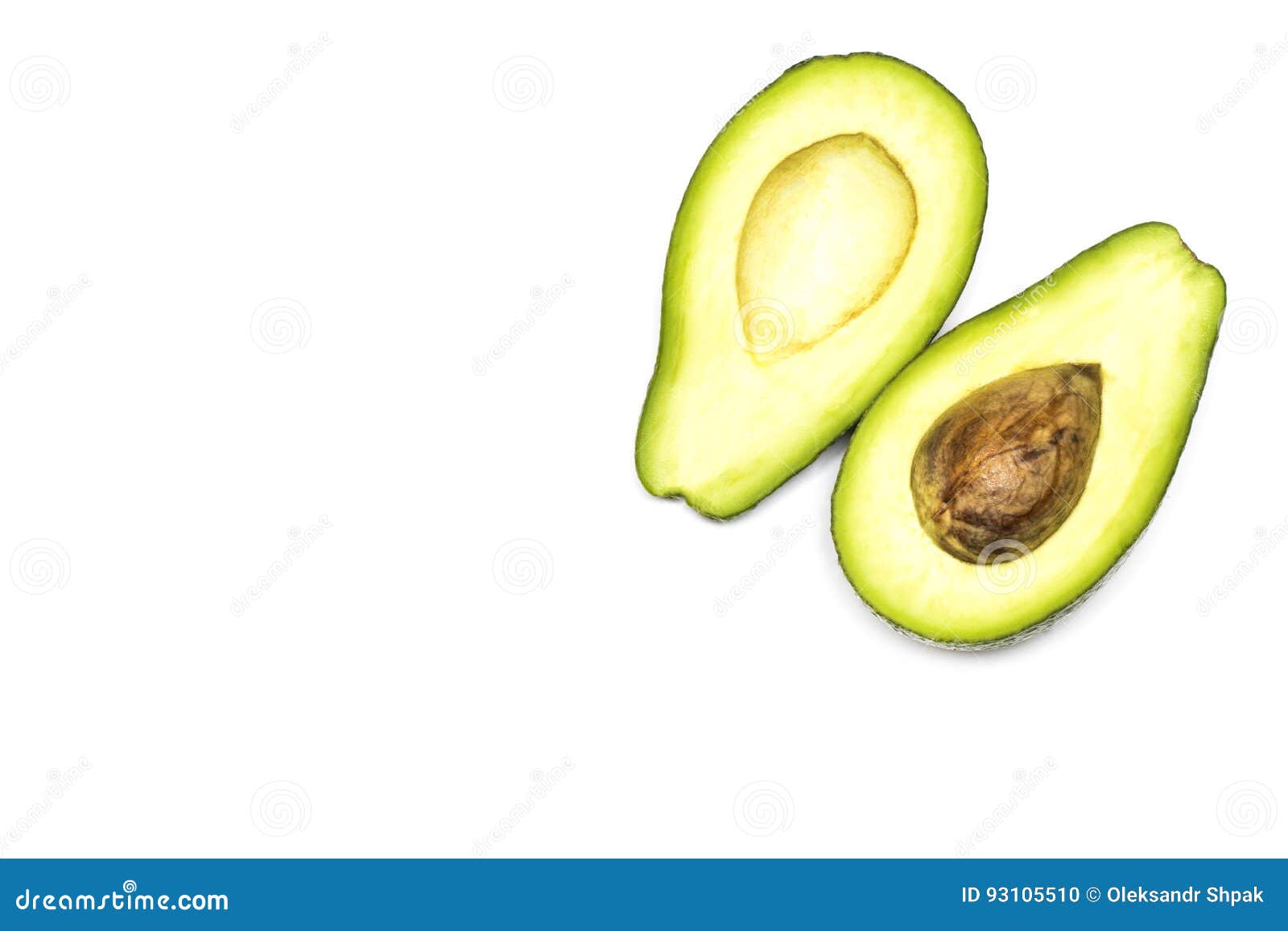 Half of Fresh Avocado Isolated on White Stock Photo - Image of food ...