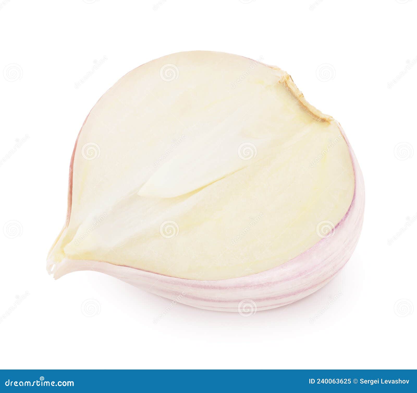 Half of Fresh Garlic Isolated on White Background. Stock Image - Image ...