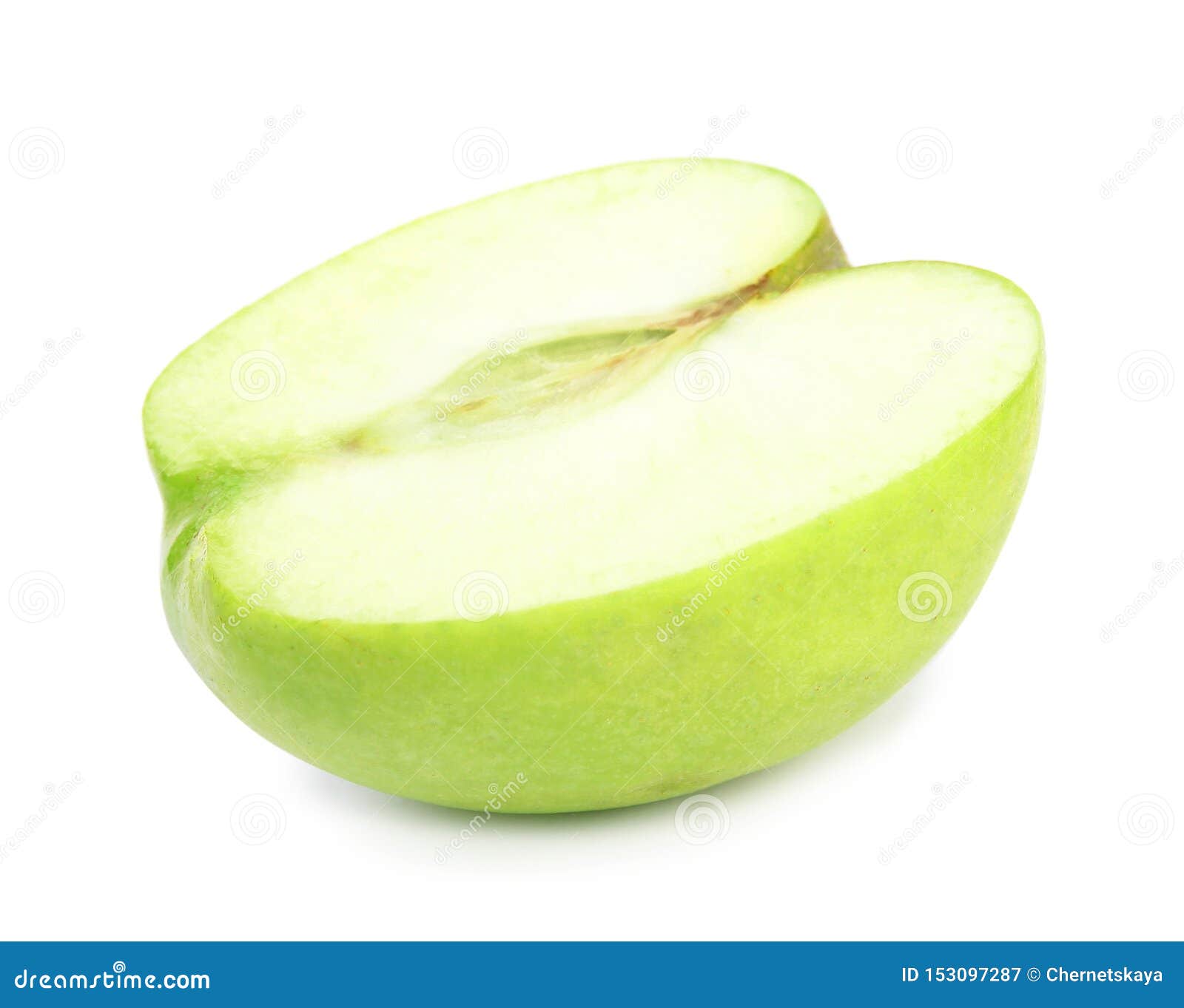 Half of Fresh Green Apple on White Stock Image - Image of healthy ...
