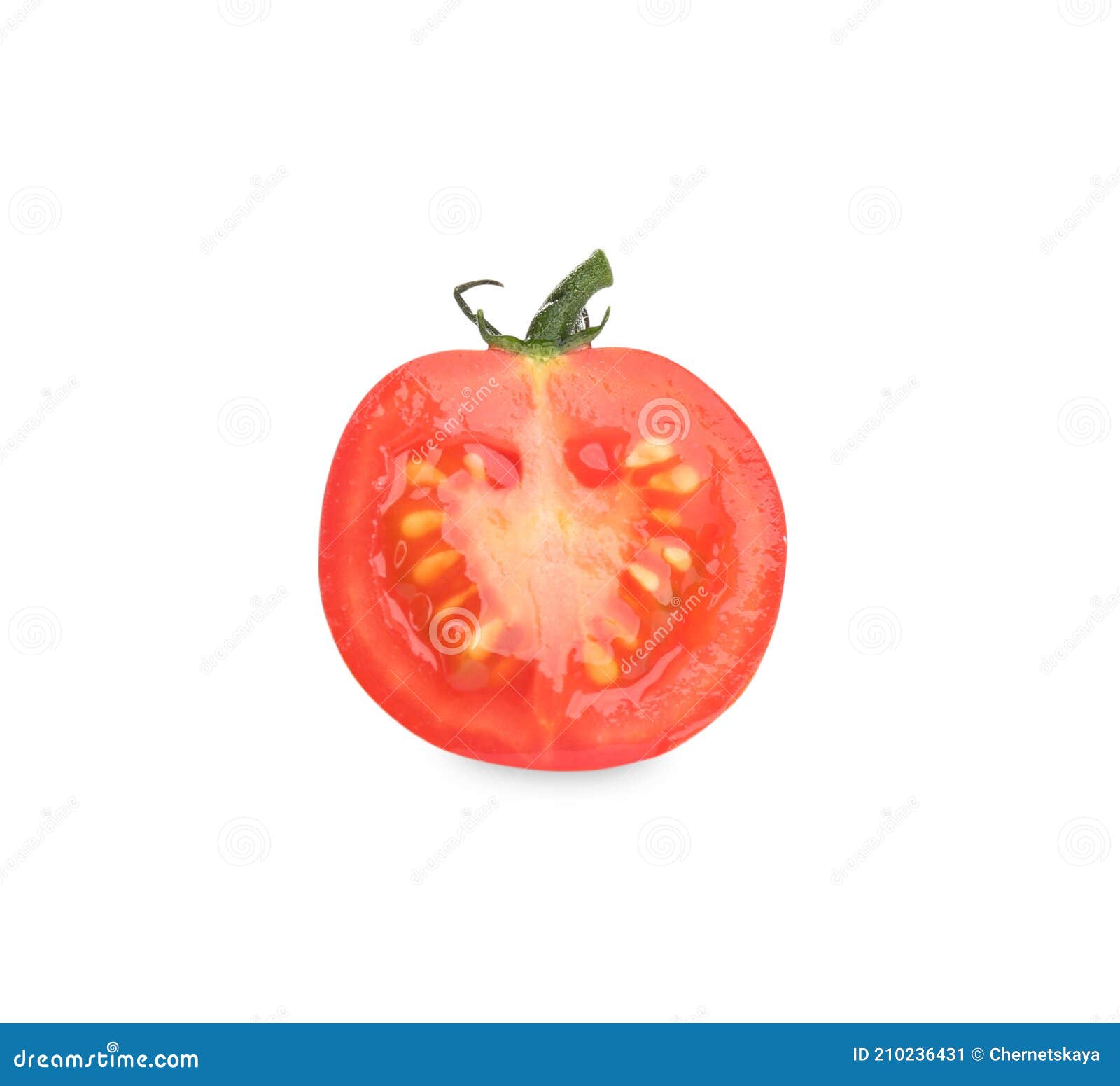 Half of Fresh Ripe Cherry Tomato Isolated on White Stock Image - Image ...
