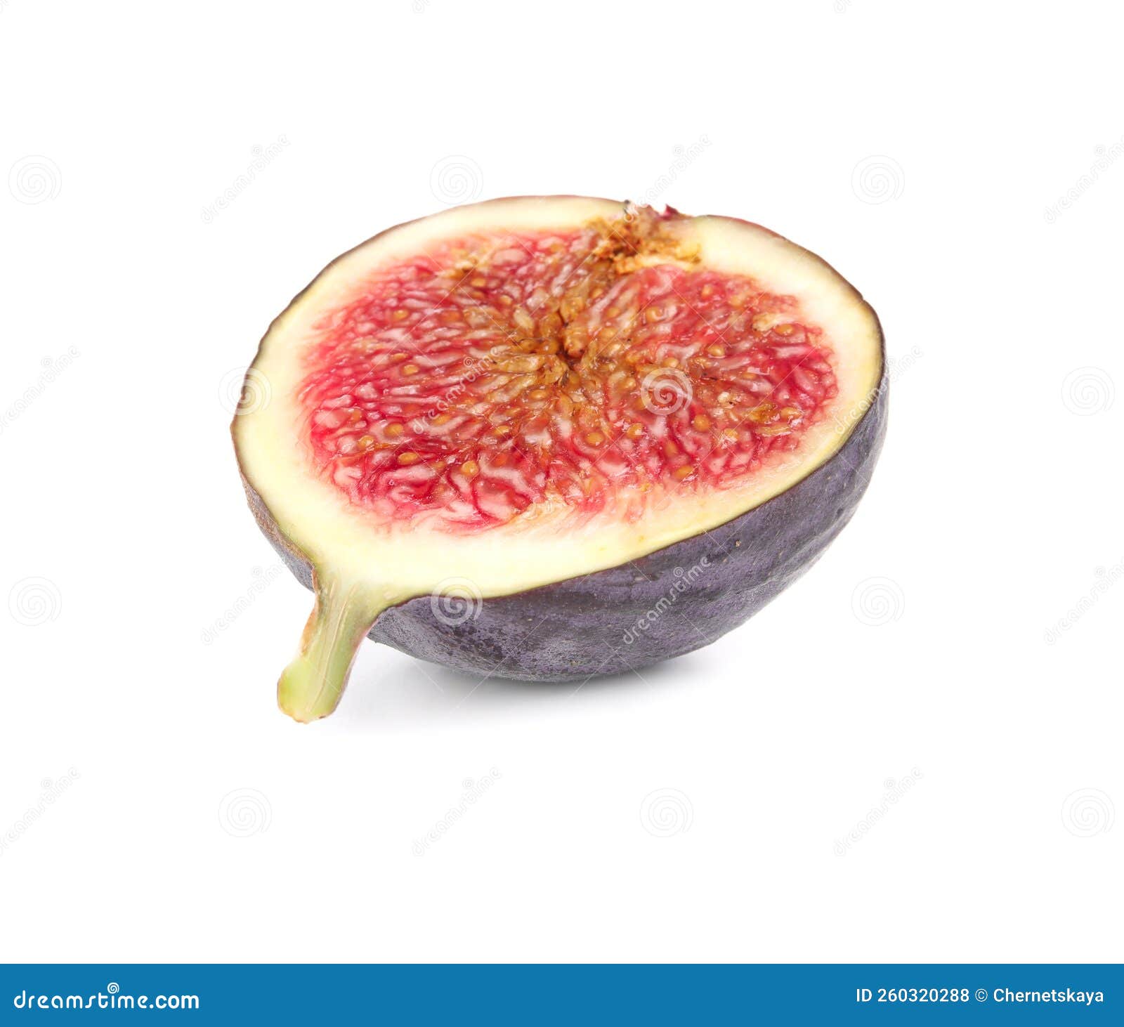 Half of Fresh Ripe Fig Isolated on White Stock Photo - Image of ...