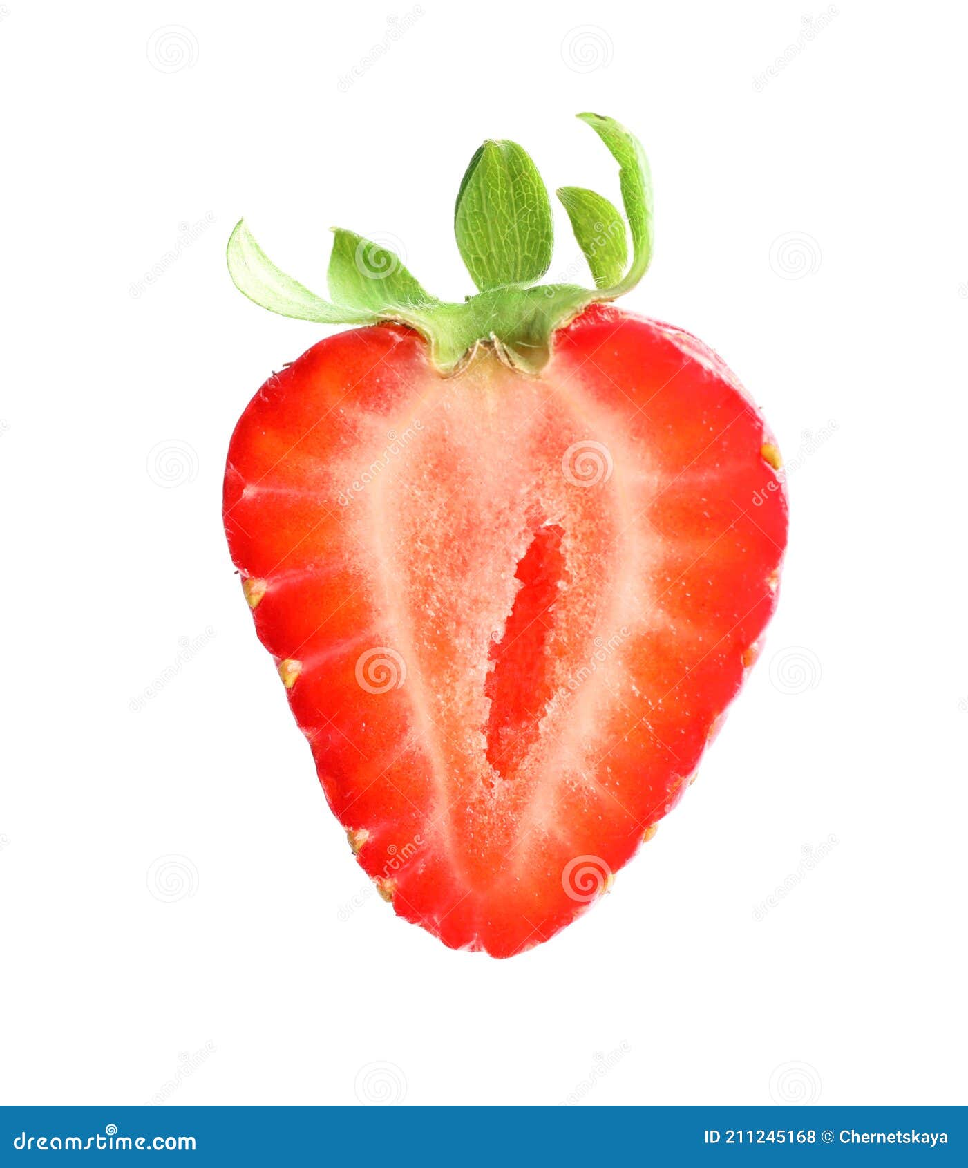 Half of Fresh Strawberry Isolated on White Stock Photo - Image of fruit ...