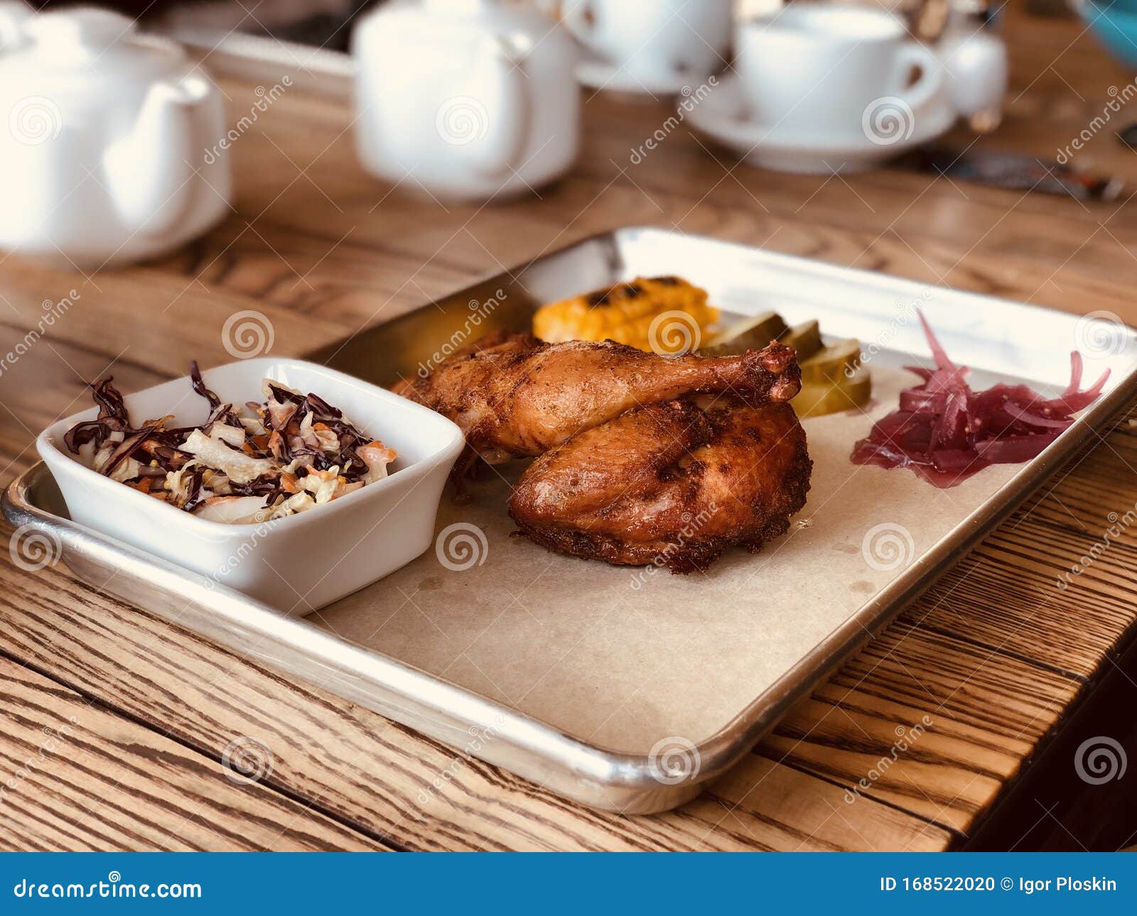 Half fried chicken stock photo. Image of american, flamed - 168522020