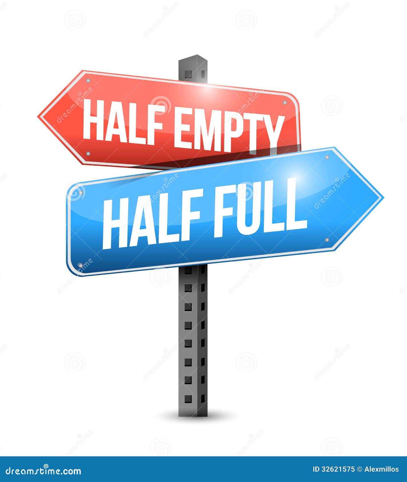 Half Full, Half Empty Road Sign Illustration Stock Illustration ...