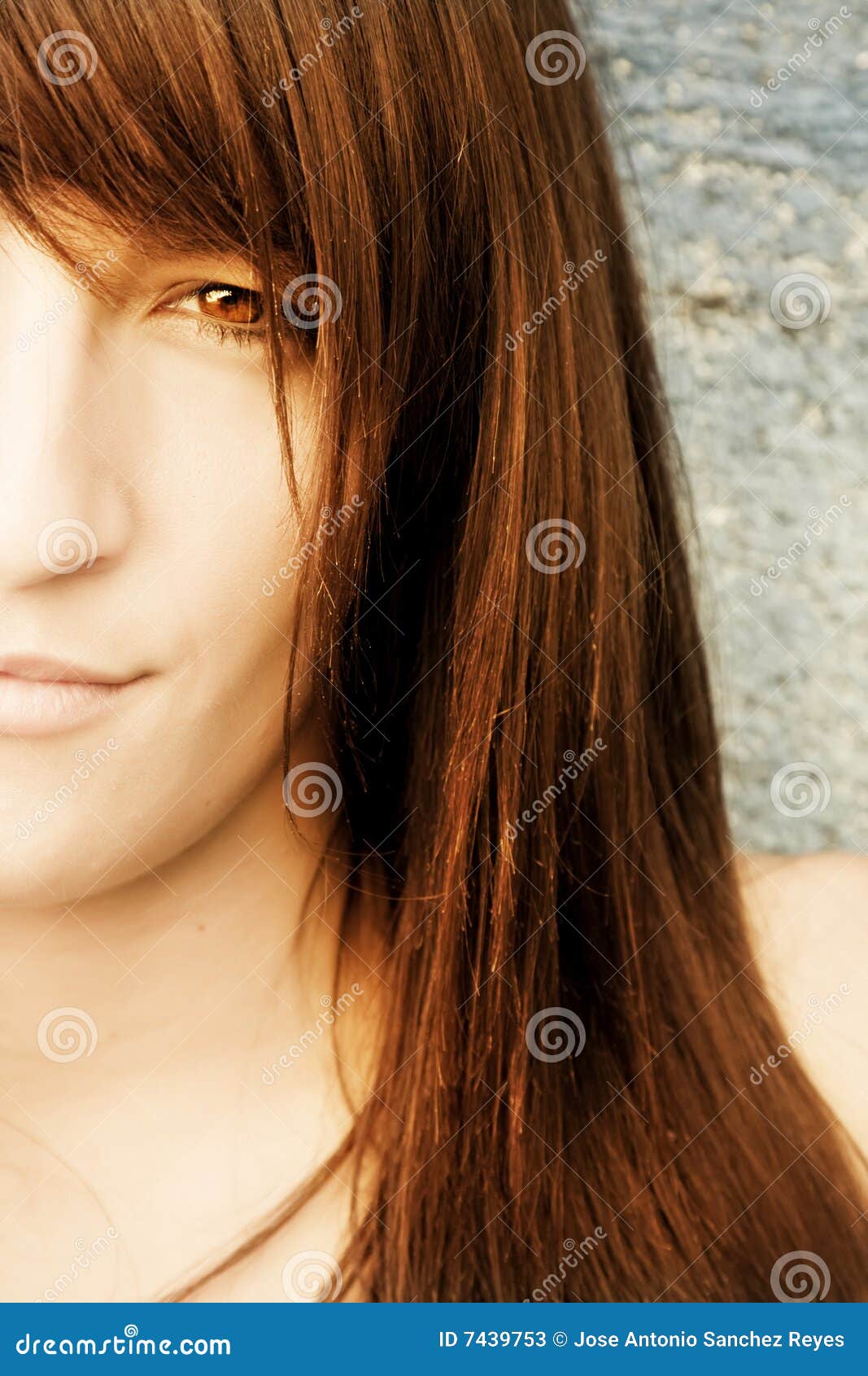 Half full portrait stock image. Image of lovely, face - 7439753