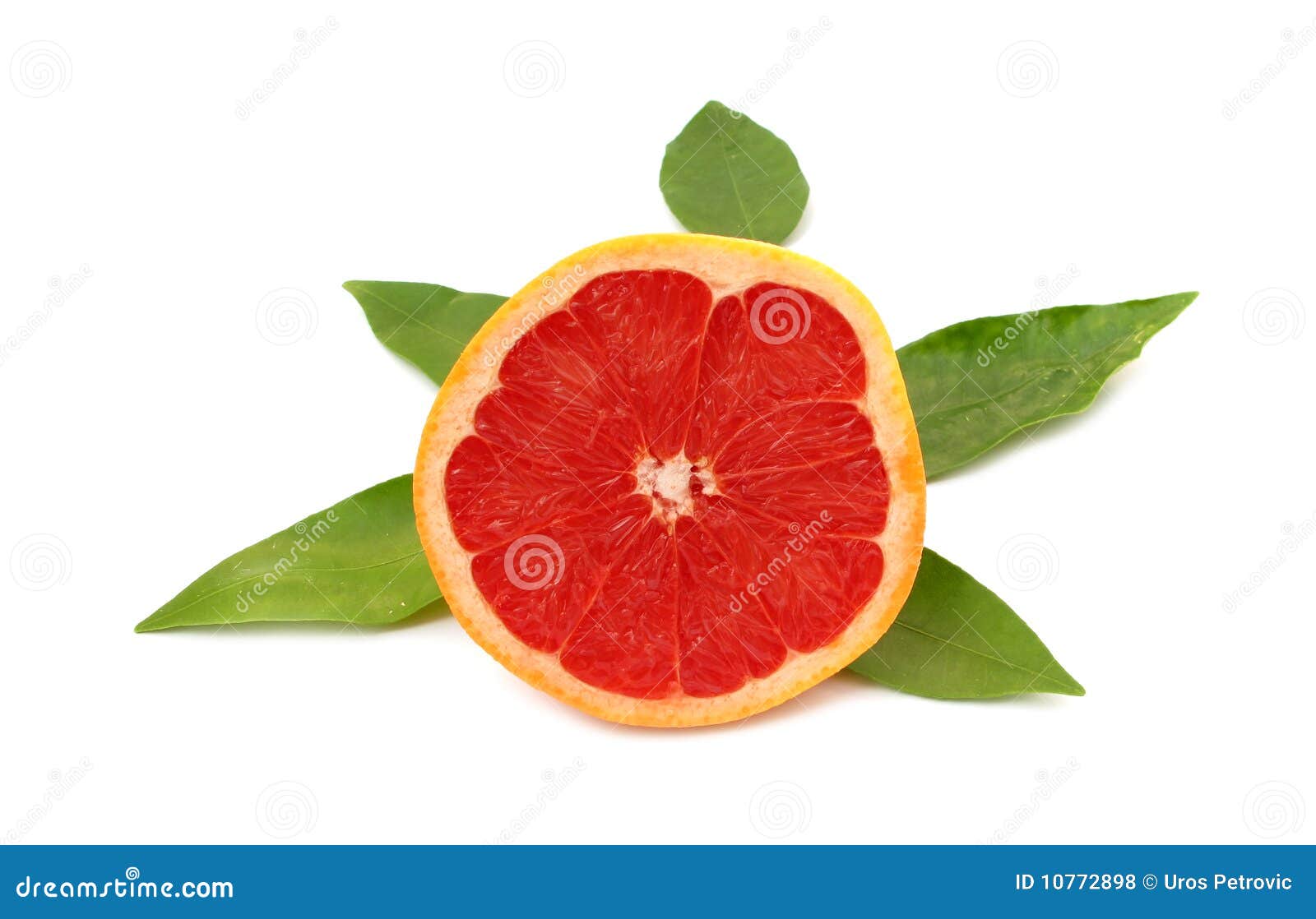 Half Grapefruit with Leaves Stock Photo - Image of fruits, grapefruits ...