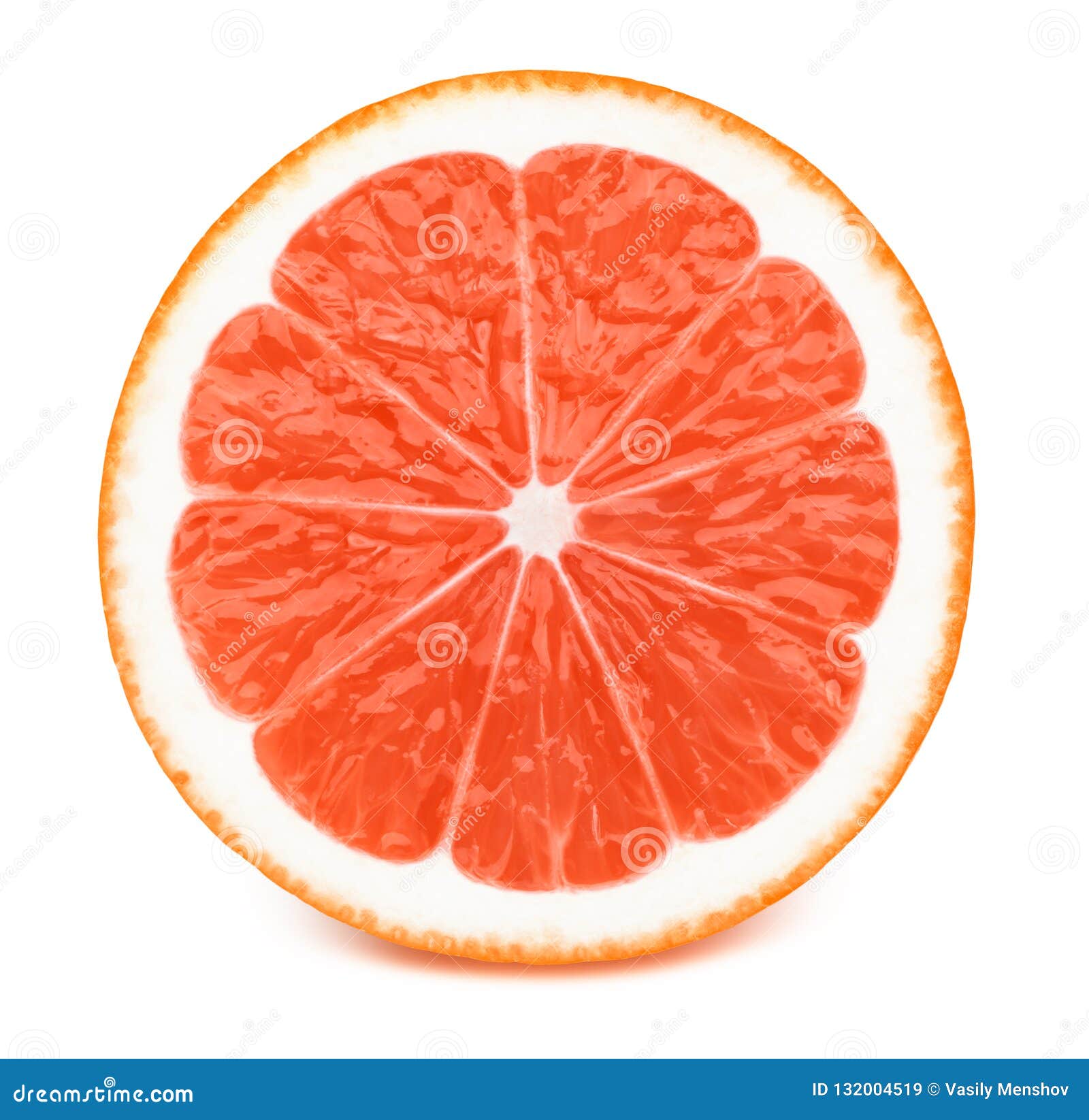 Half of Grapefruit Slice Isolated Stock Image - Image of citrus, fresh ...