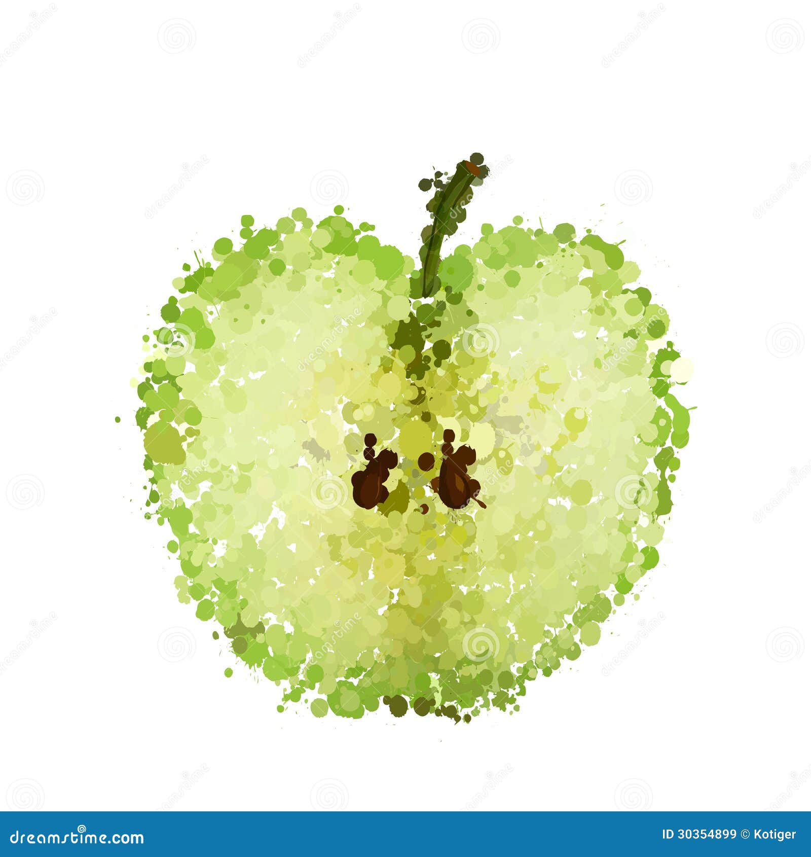 Half Green Apple Pixel Art On White Background Stock Image ...