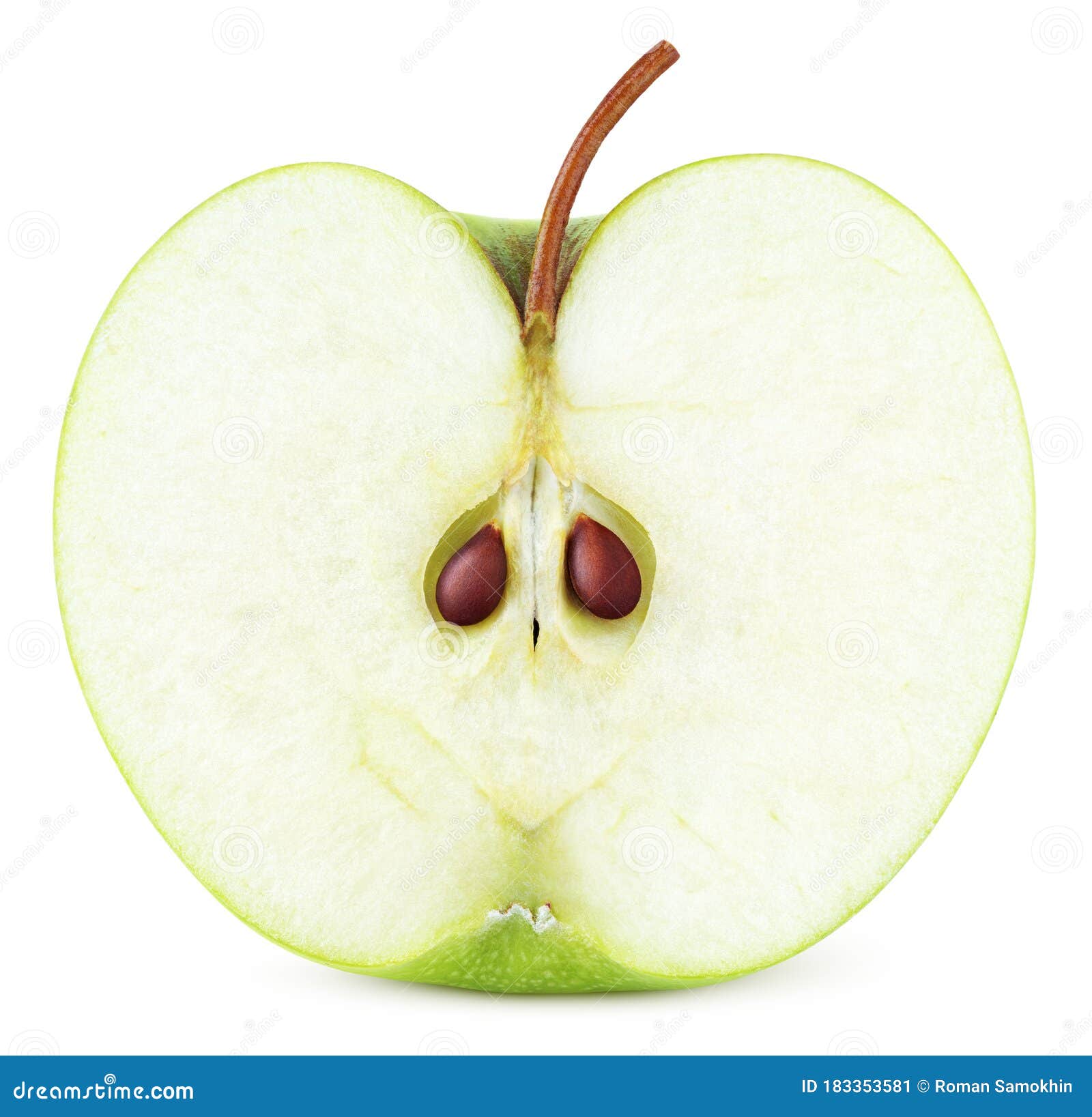 Half of green apple fruit stock image. Image of object - 183353581