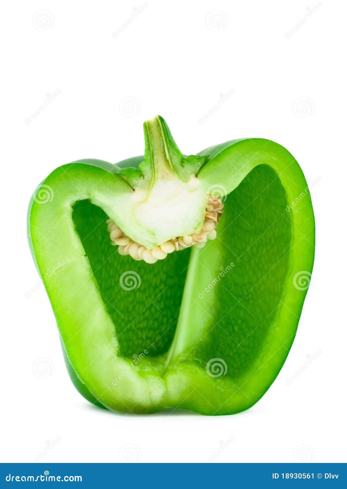 Half Green Bell Pepper Isolated on White Stock Image - Image of bright ...