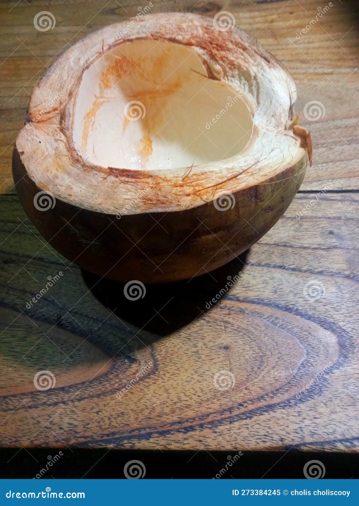 Half Green Young Coconut at the Table Stock Image - Image of coconut ...