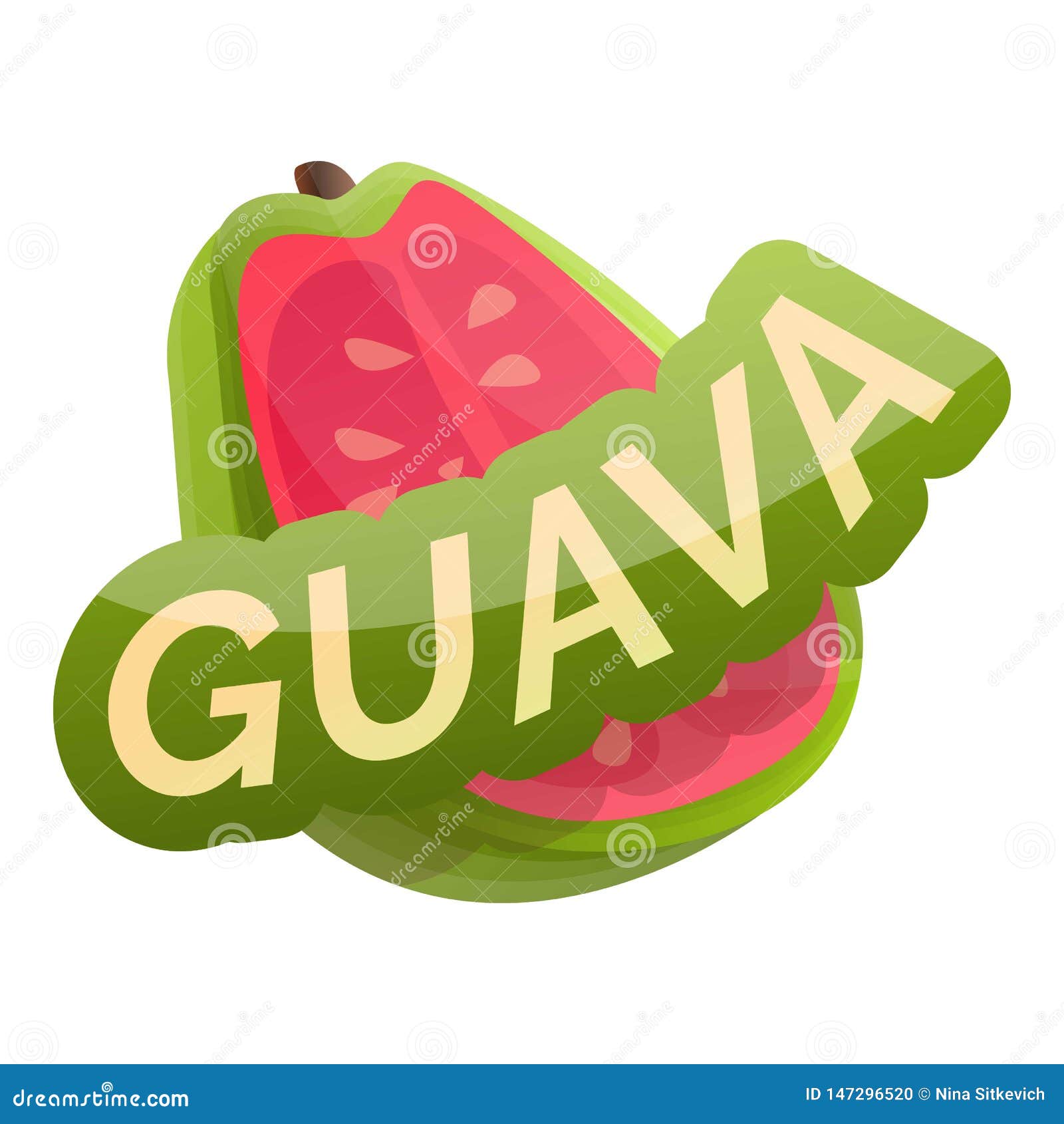 Half Of Guava Icon. Guava Logo. Healthy Food. Vitamin Food. Vector ...
