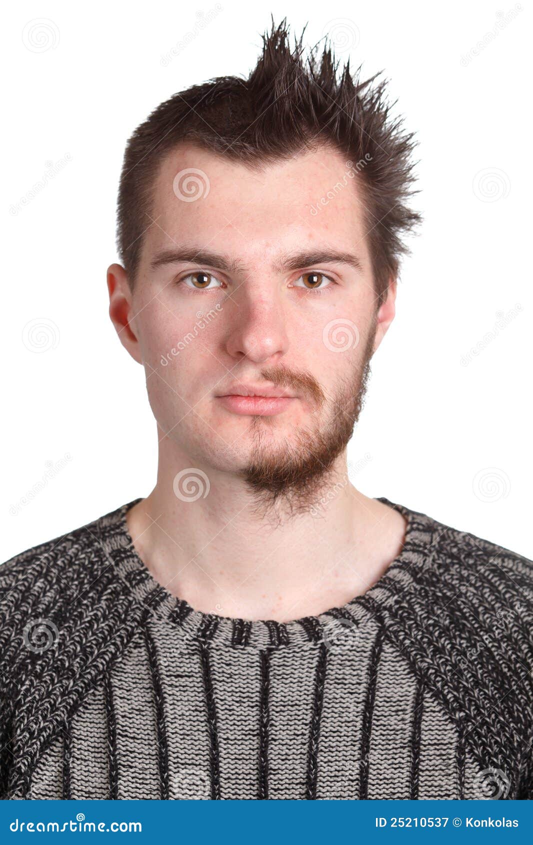 Half haircut Young man stock image. Image of fool, eyes - 25210537