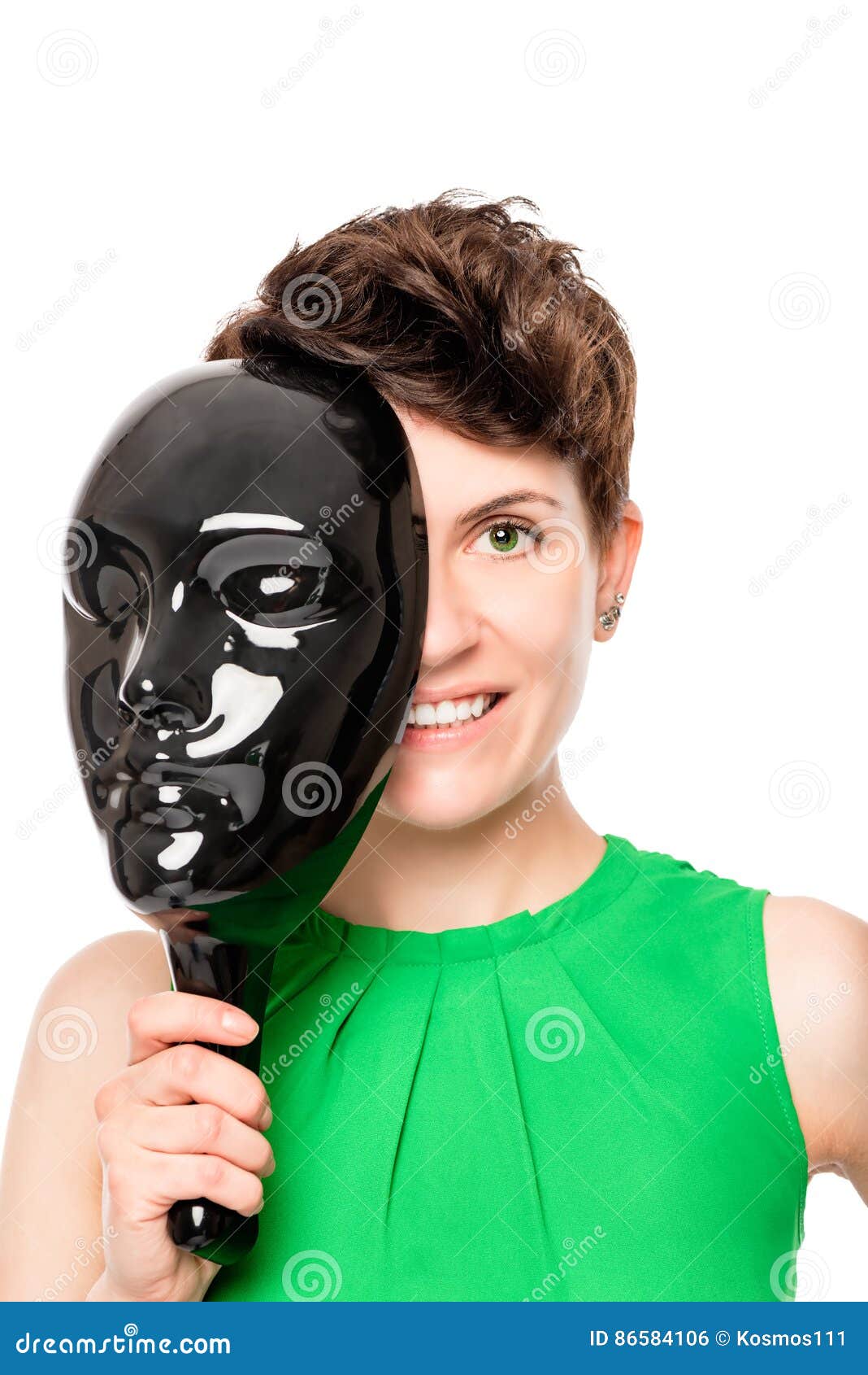 Half Handsome Face Hidden Behind Mask Stock Photography | CartoonDealer ...