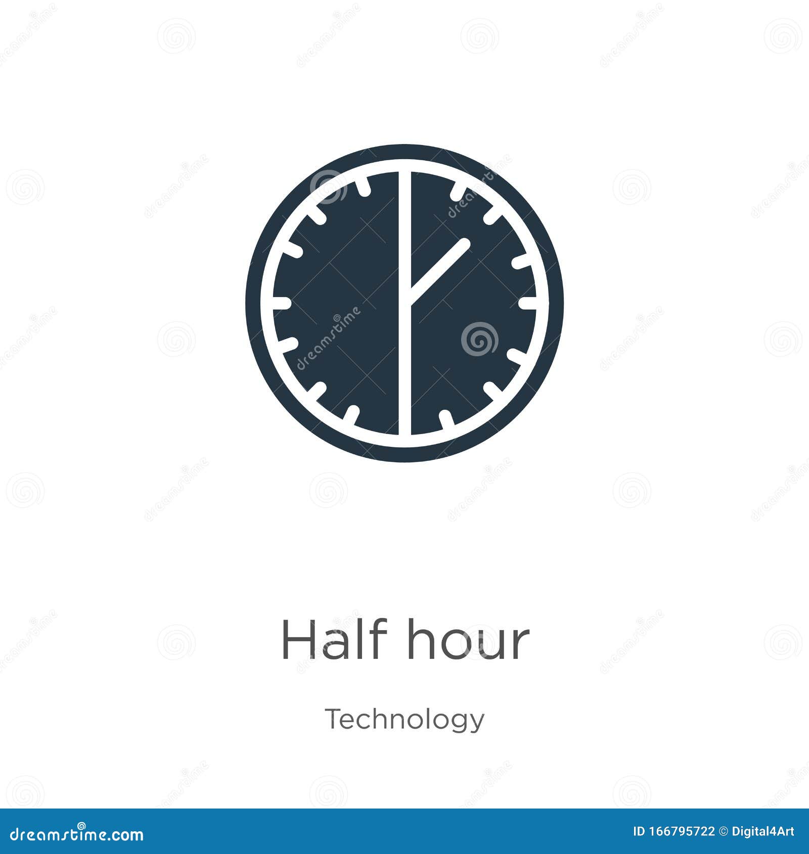 Half Hour Icon Vector. Trendy Flat Half Hour Icon from Technology ...