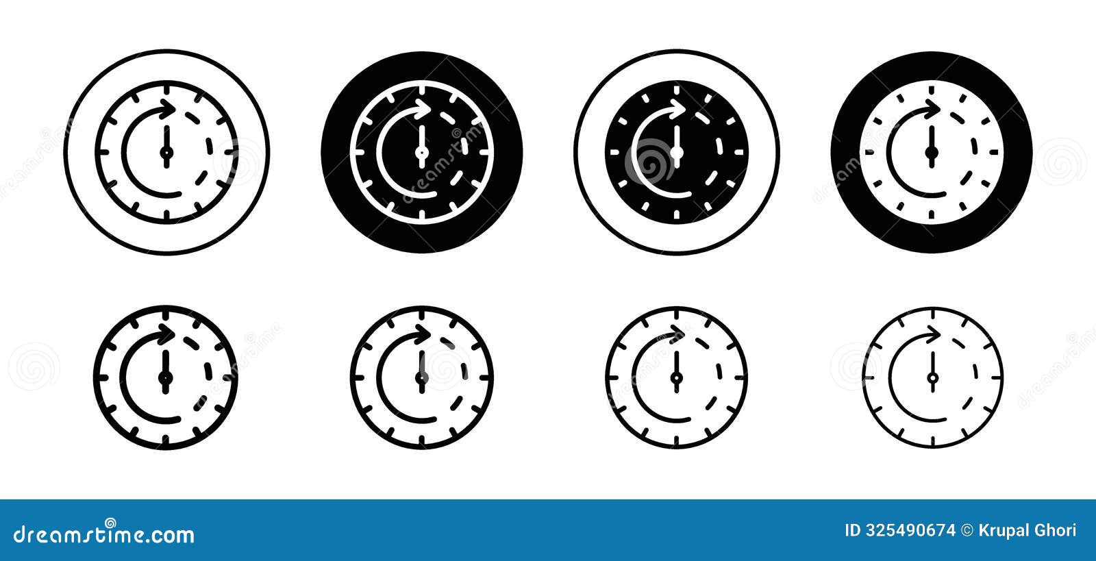 Half Hour Vector Icon Set Collection. Half Hour Outline Flat Icon Stock ...