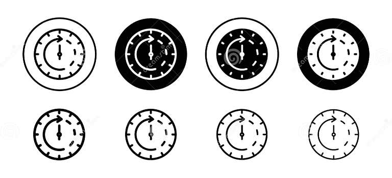 Half Hour Vector Icon Set Collection. Half Hour Outline Flat Icon Stock ...