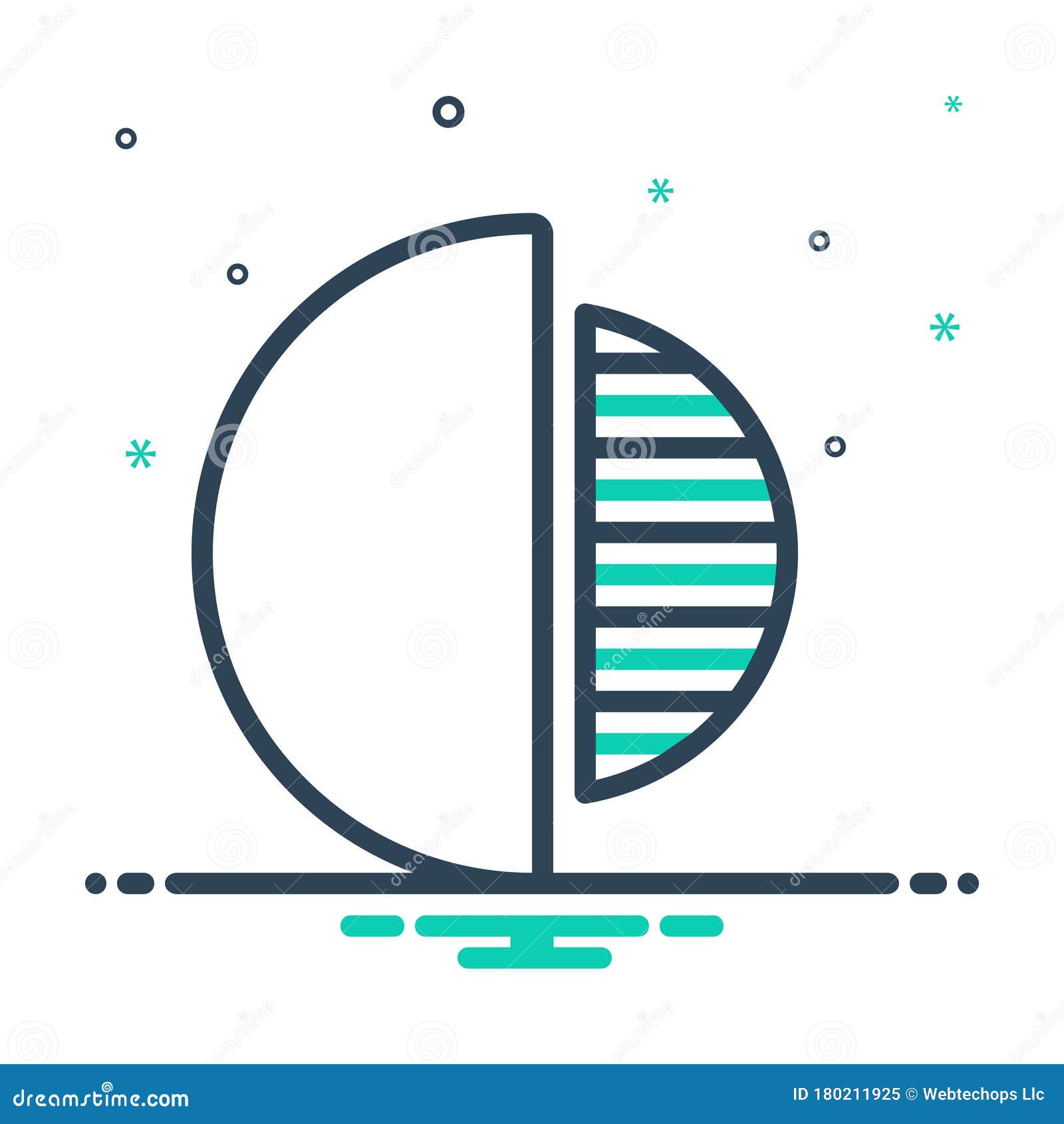 Mix Icon for Half, Incomplete and Fifty Stock Vector - Illustration of ...