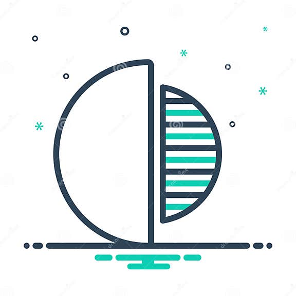 Mix Icon for Half, Incomplete and Fifty Stock Vector - Illustration of ...