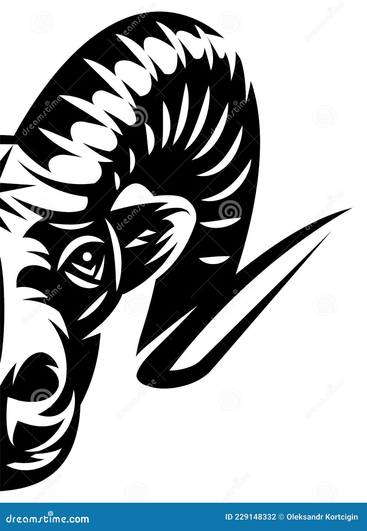 Half a Lamb Head. Template for Design Stock Vector - Illustration of ...