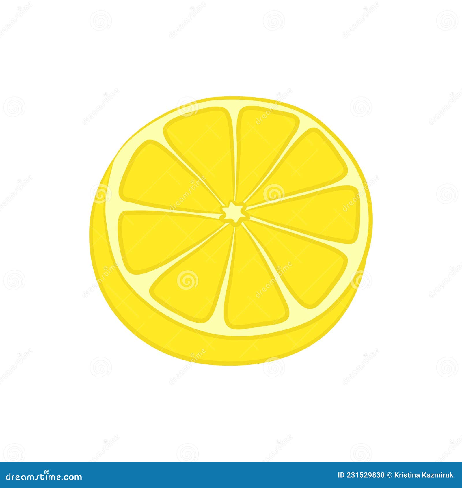 Half a Lemon in Cartoon Style. Stock Vector - Illustration of sign ...