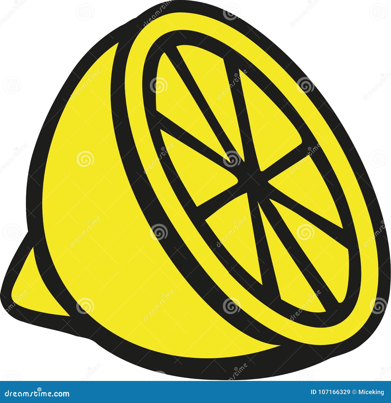 Half lemon cartoon style stock vector. Illustration of food - 107166329