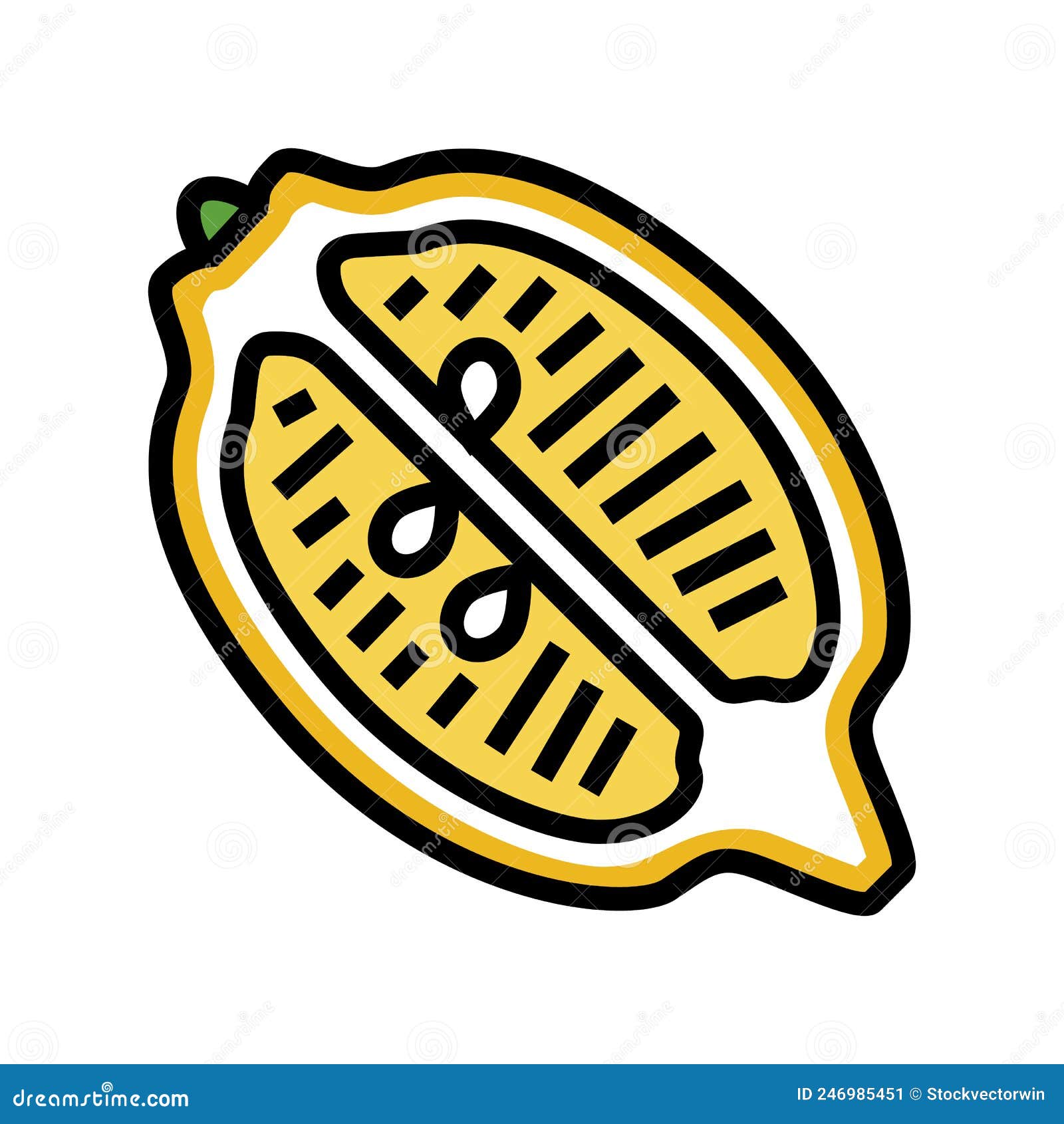 Half Lemon Color Icon Vector Illustration Stock Illustration ...
