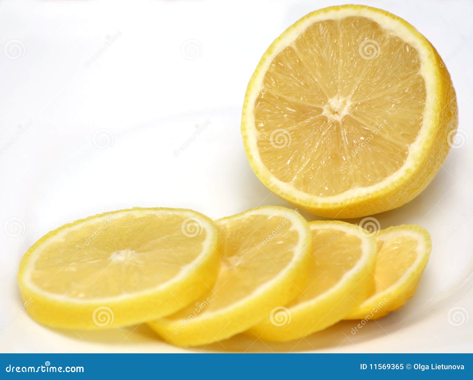 Half of Lemon and Lemon Slices Stock Image - Image of yellow, ripe ...