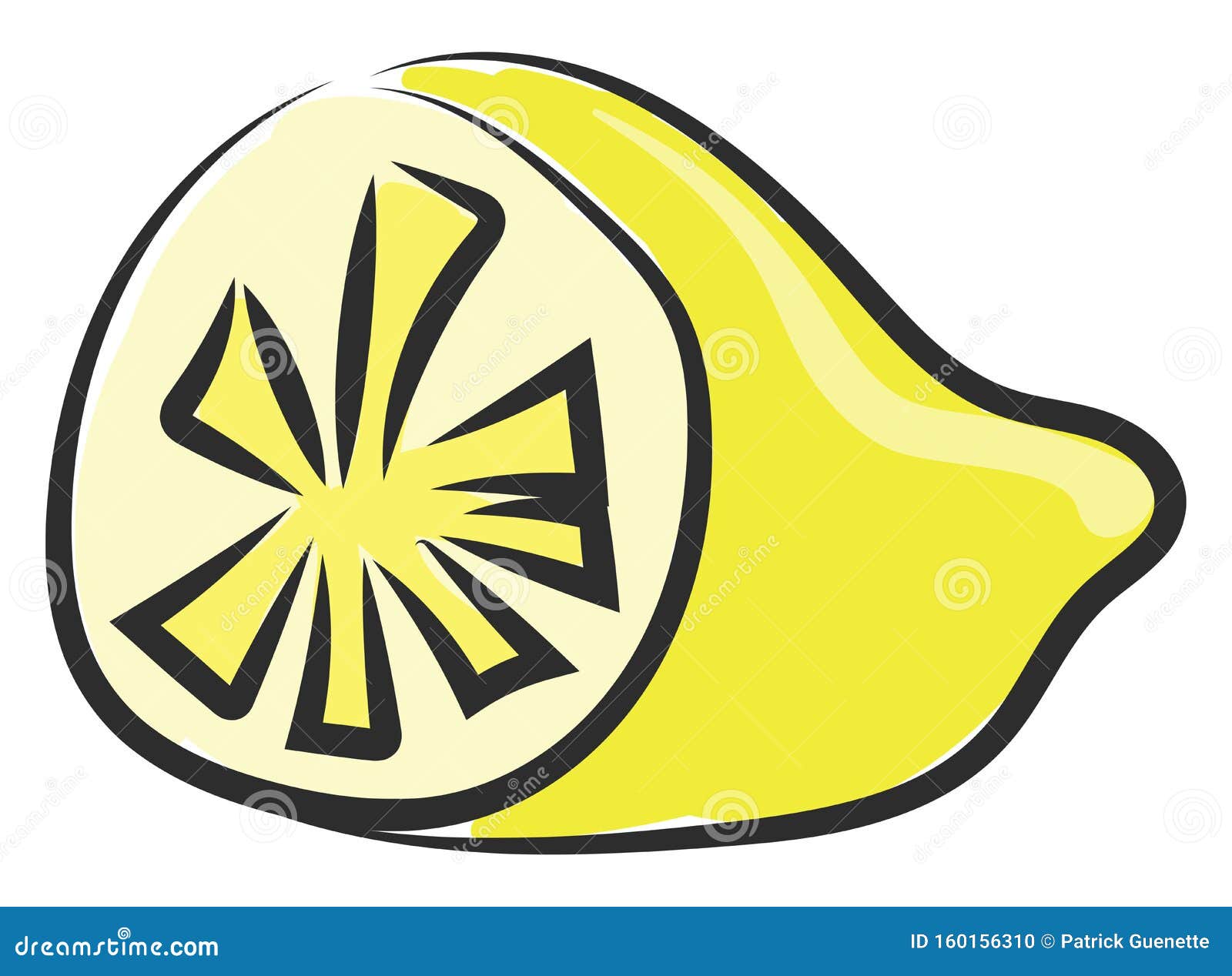 Half Lemon Vector or Color Illustration Stock Vector - Illustration of ...