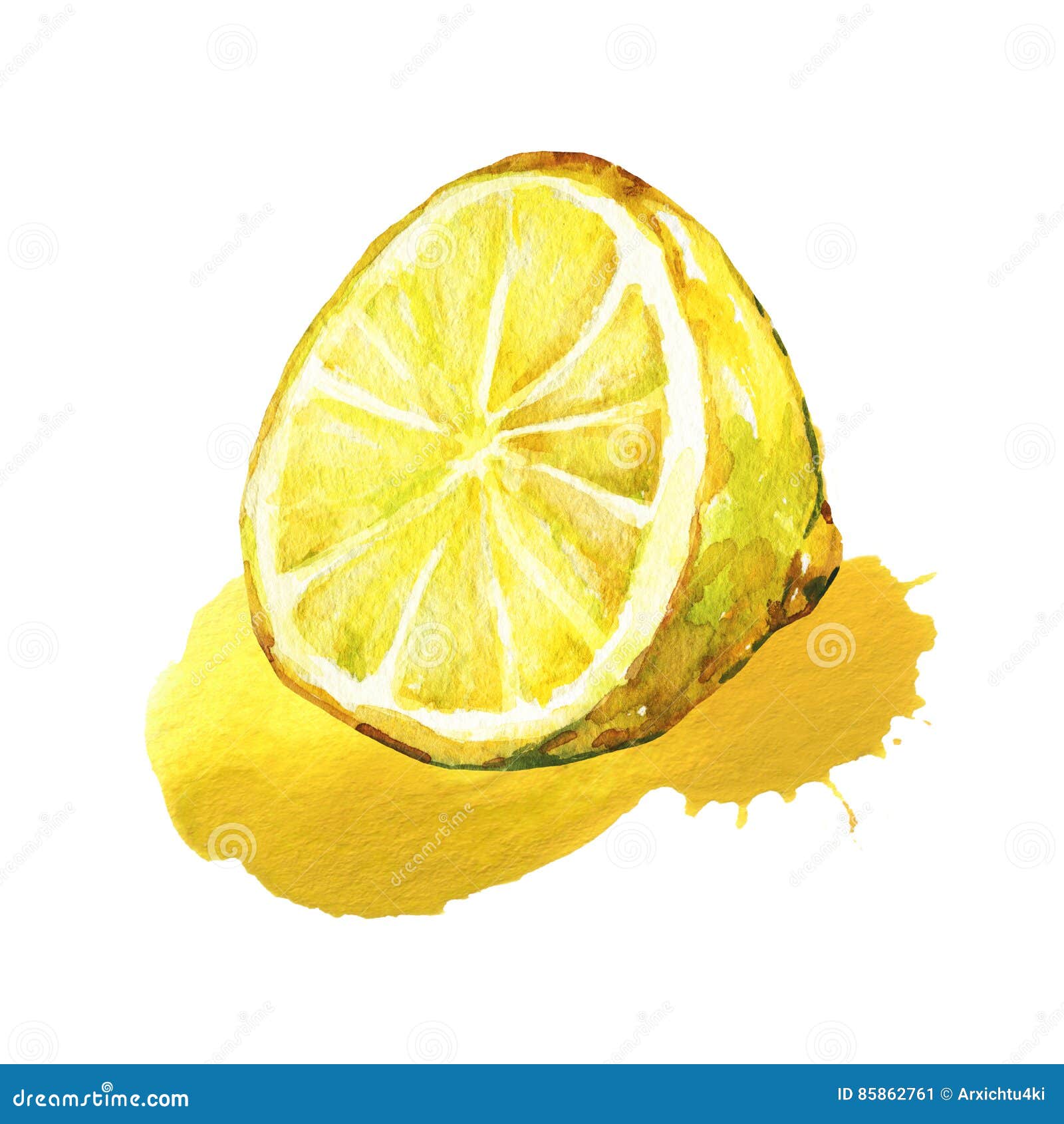 Half A Lemon Cut Along Vector | CartoonDealer.com #50715119