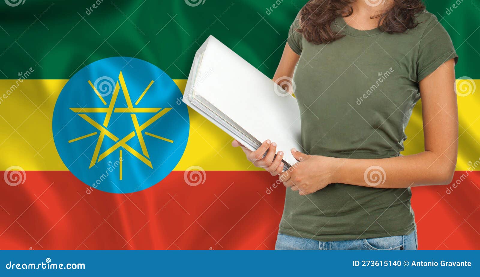 Half-length Portrait of a Female Student with a Folder. Foreign ...