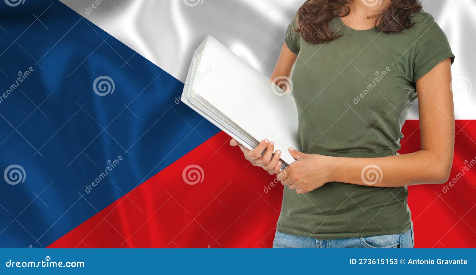 Half-length Portrait of a Female Student with a Folder. Foreign ...