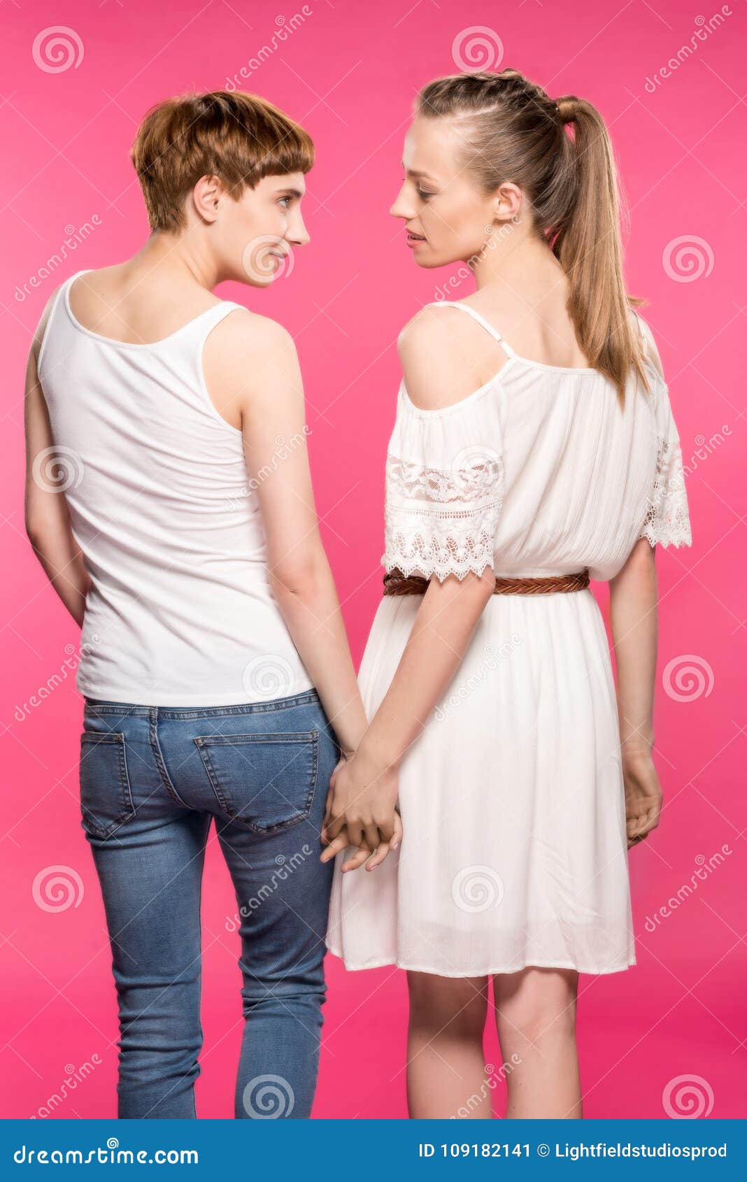 Lesbian Couple Holding Hands Stock Image Image Of Lgbt Bisexual