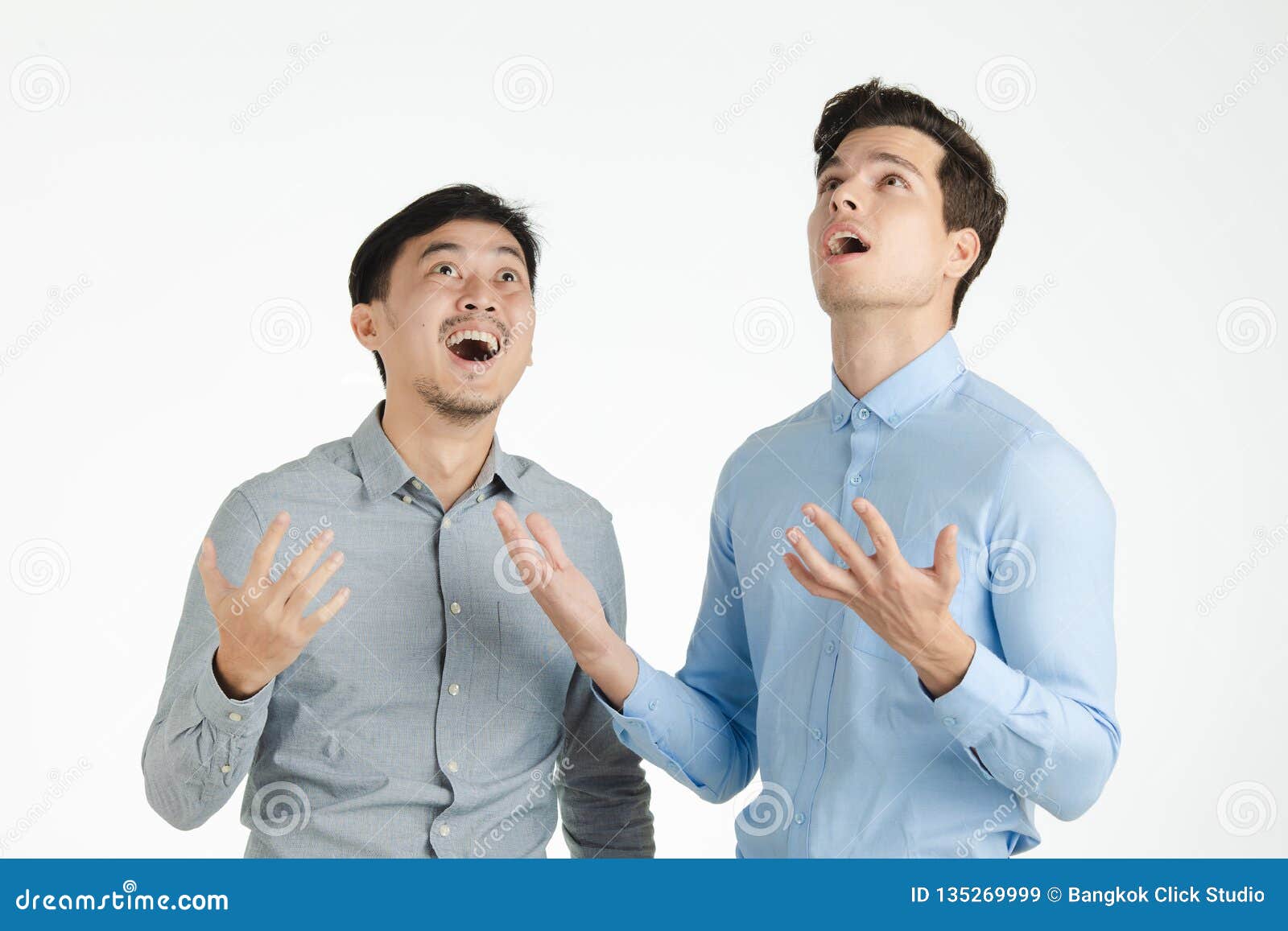 Two men surprise pose stock image. Image of confident - 135269999