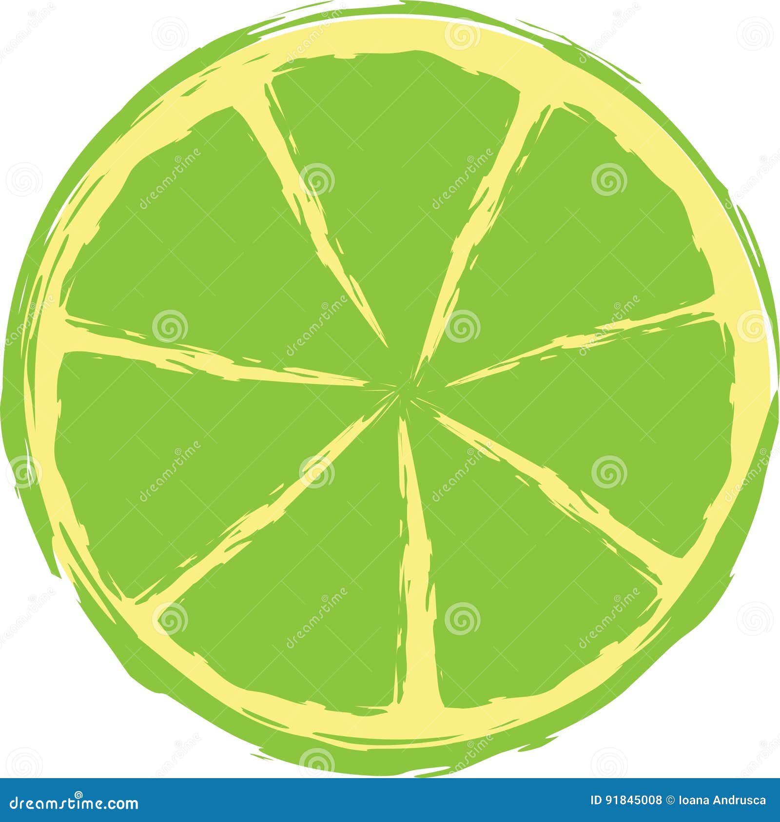 Half of lime stock vector. Illustration of lime, element - 91845008