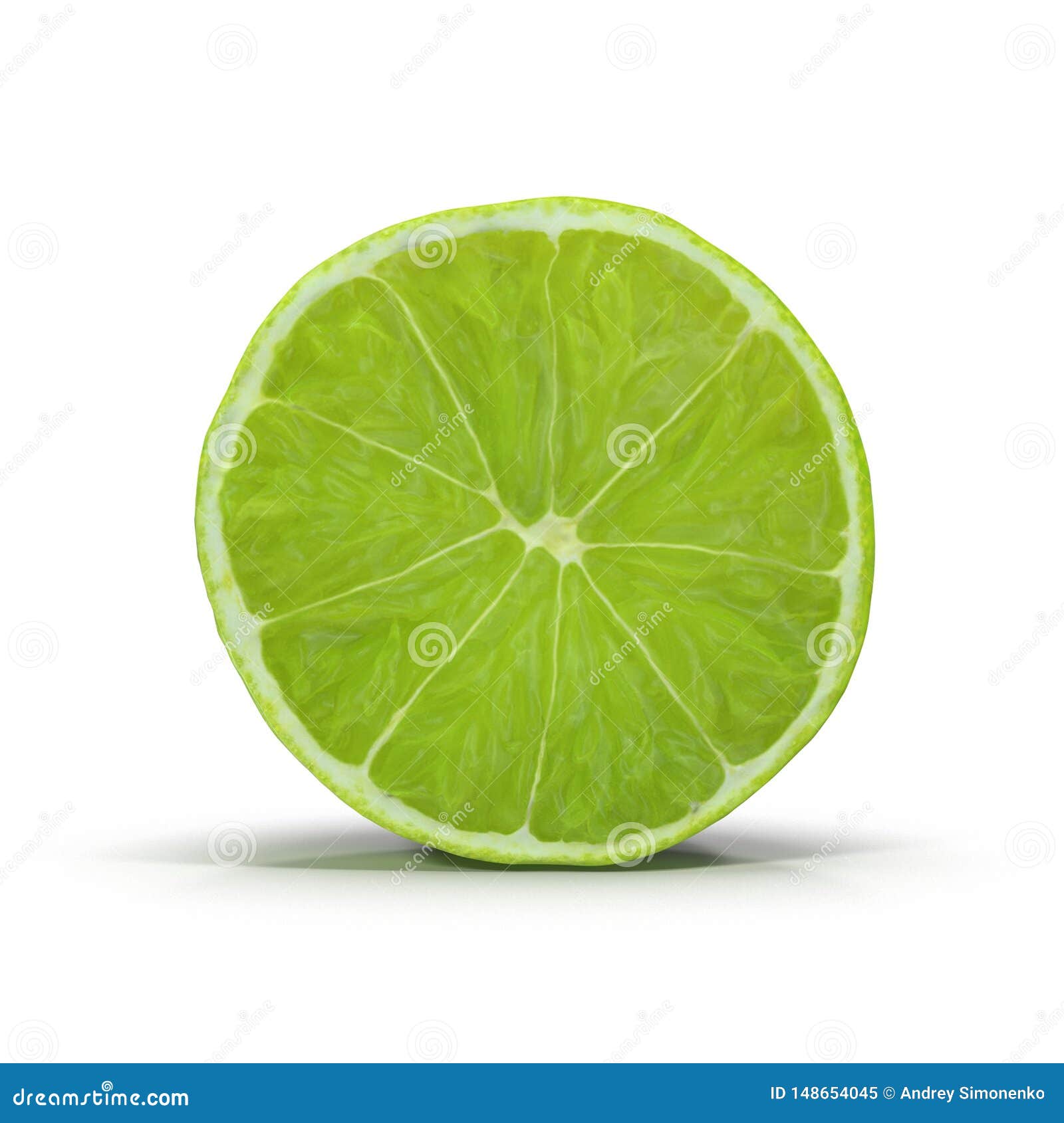 Half Lime Isolated on White Background 3D Illustration Stock ...