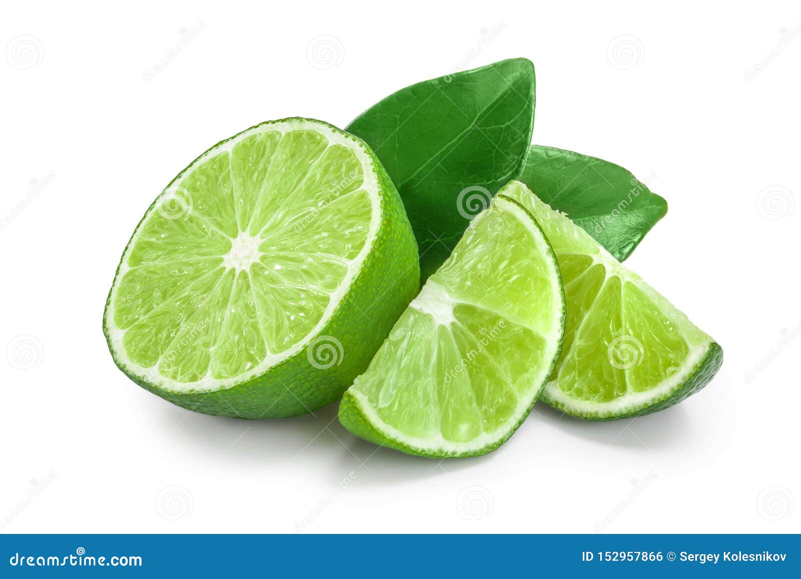 Half Lime with Leaves Isolated on White Background Stock Photo - Image ...
