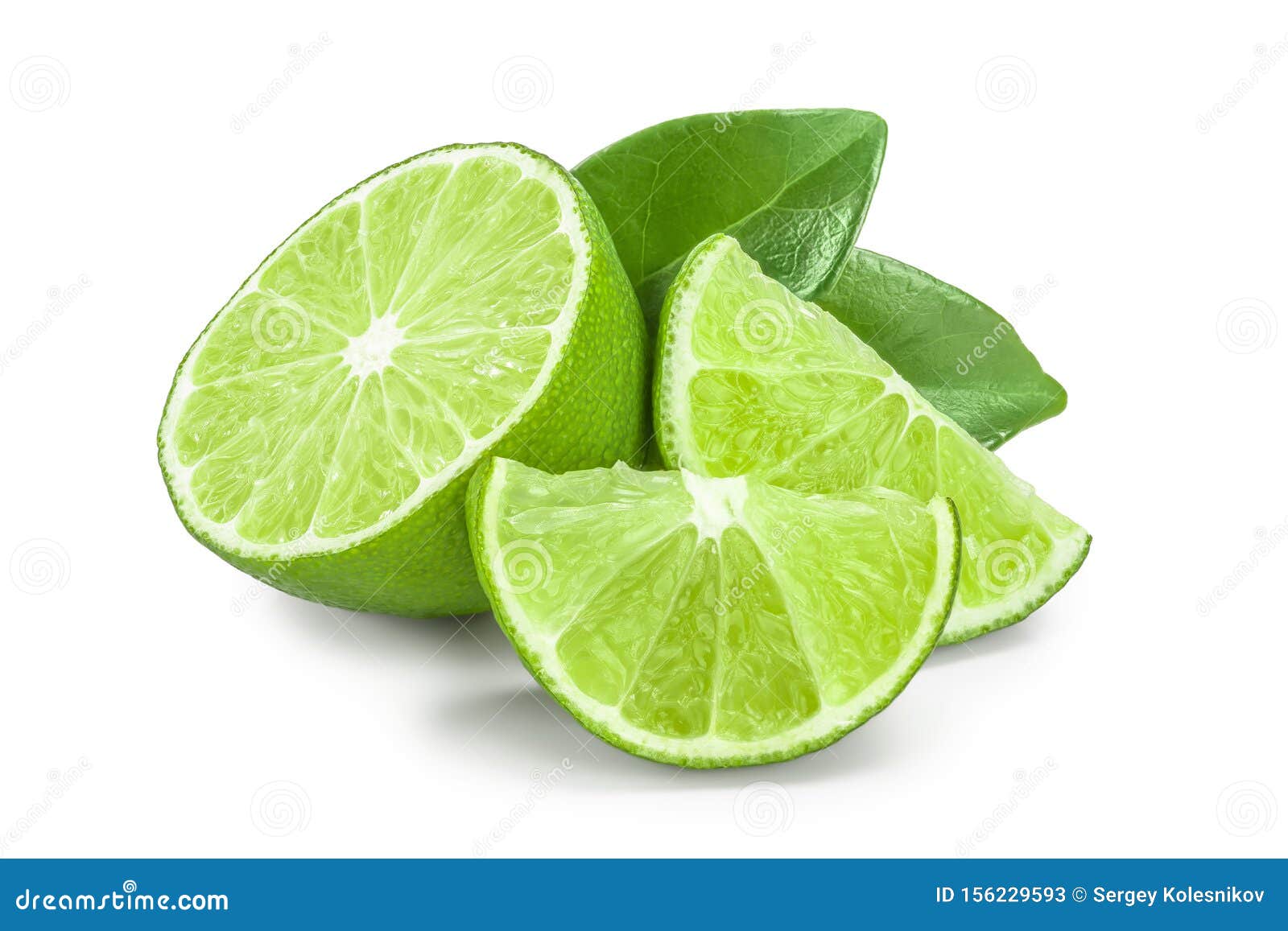 Half Lime with Leaves Isolated on White Background Stock Image - Image ...