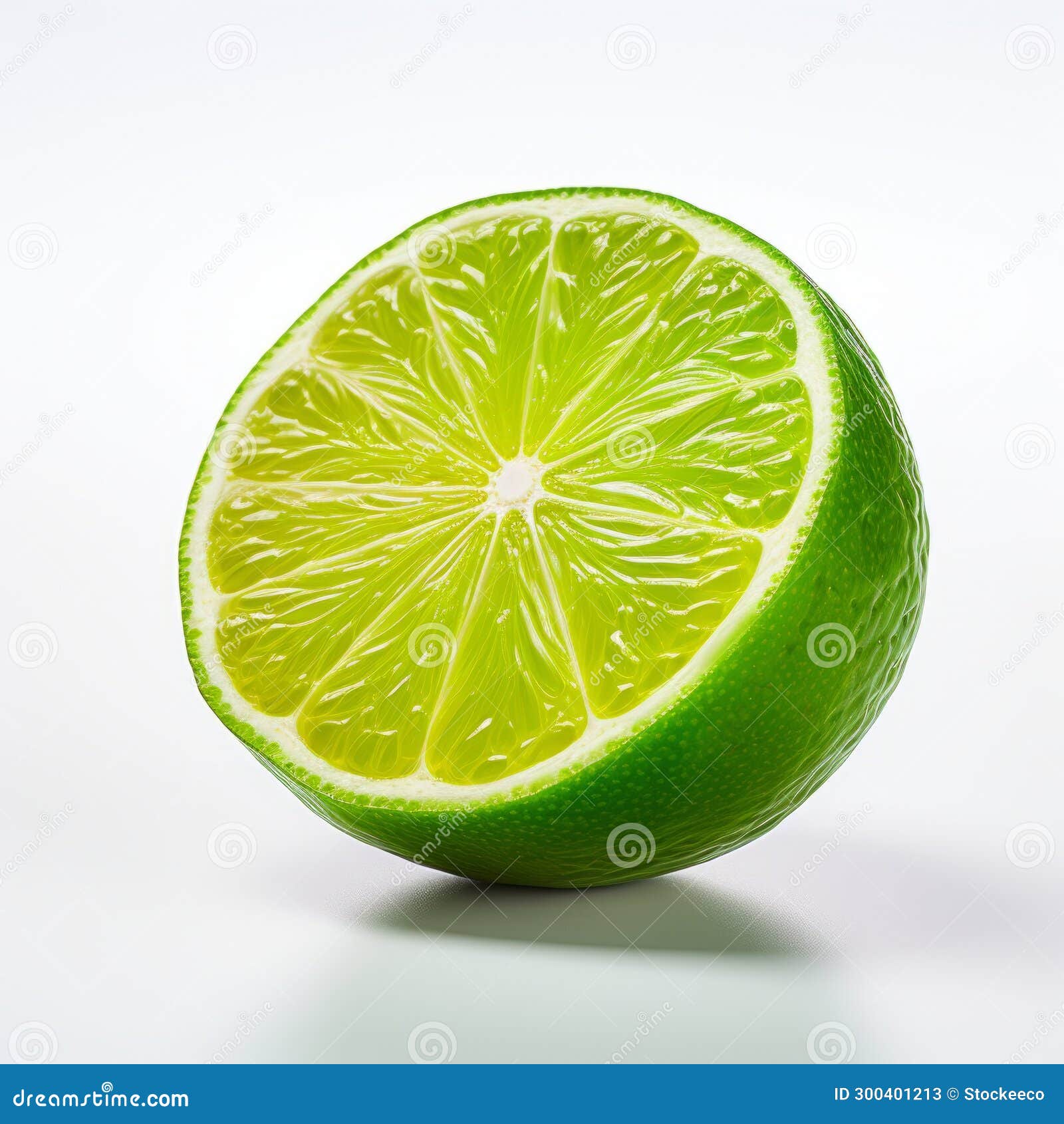 Vibrant Green Lime Slice: Minimal Retouching with Bold Colors Stock ...