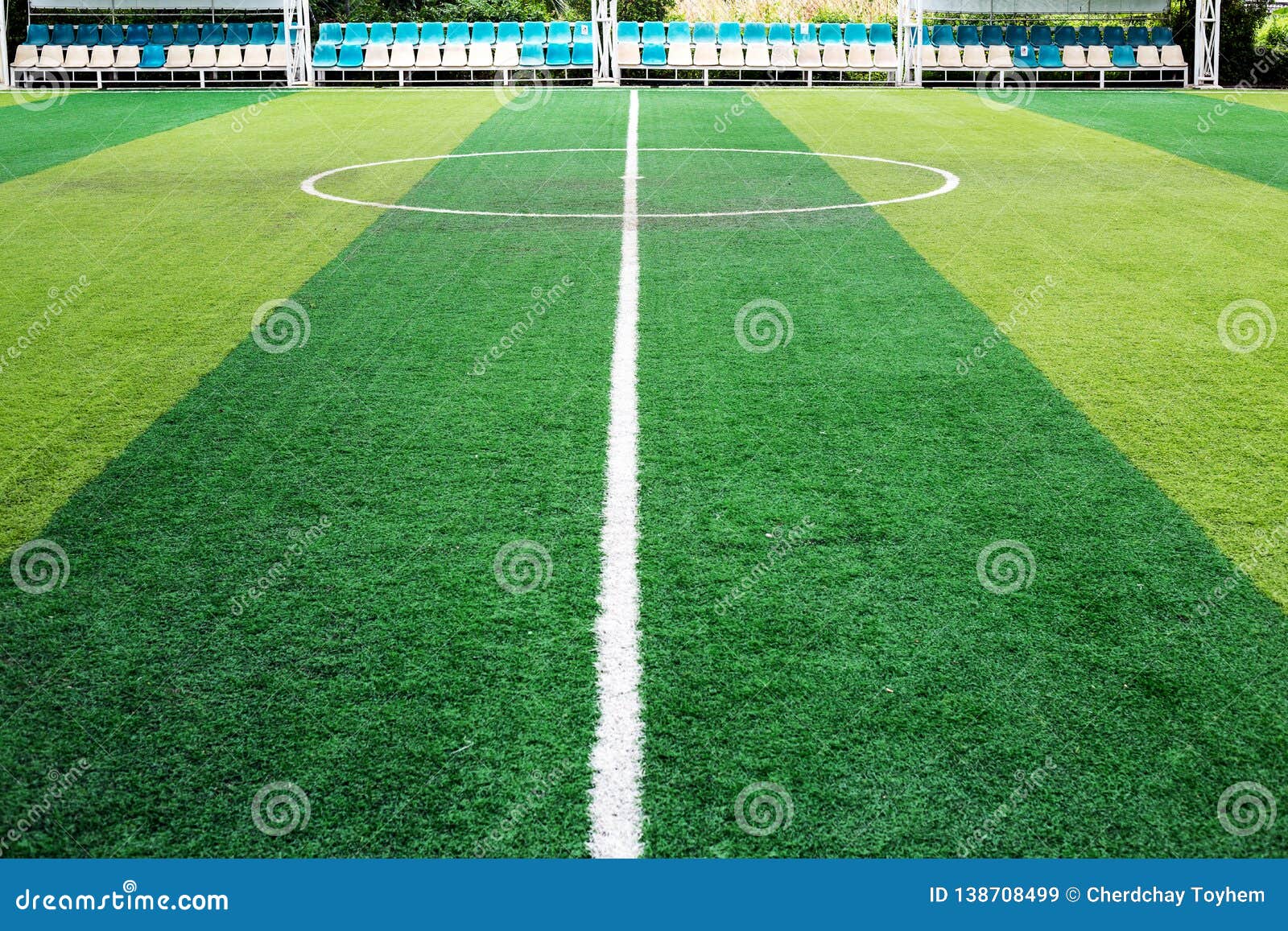 Half Line in the Middle of the Football Field. Stock Image - Image of ...