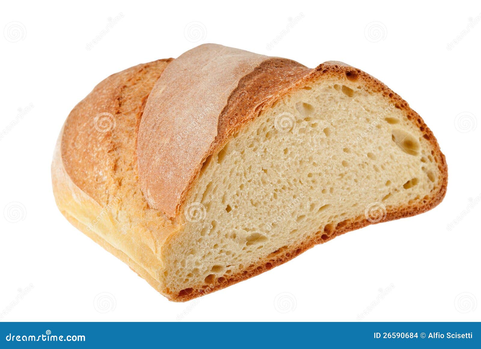 Half Loaf Of Wheat Unleavened Bread And Sliced Brown Bread Stock ...