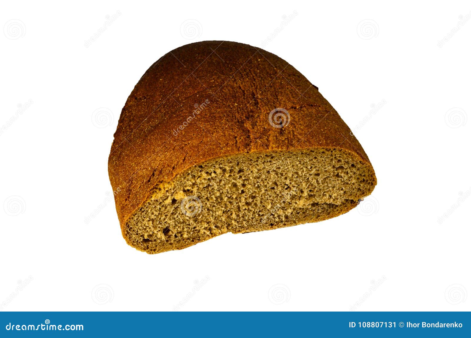 Half Loaf Of Wheat Unleavened Bread And Sliced Brown Bread Stock ...