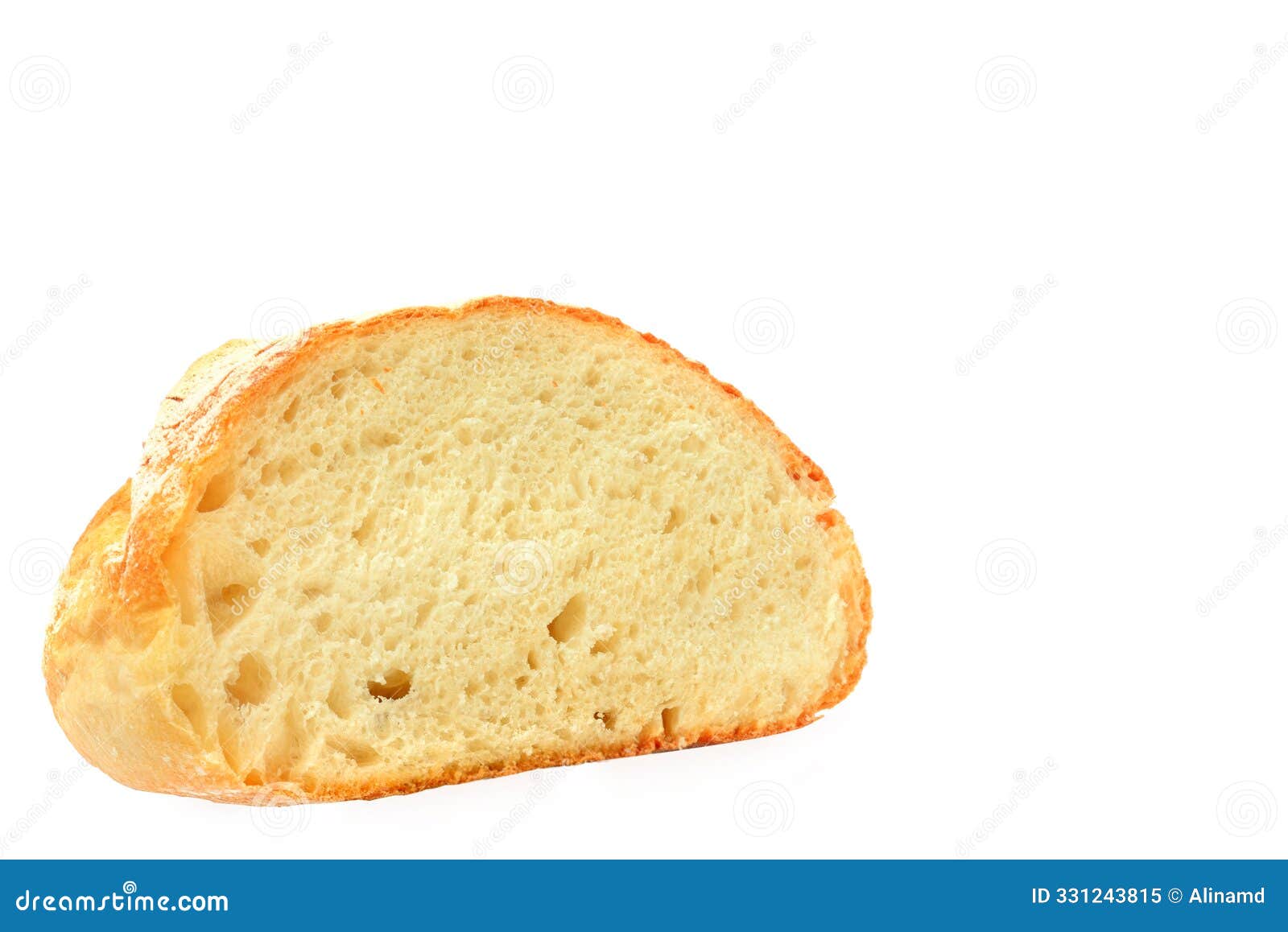 Half of a Loaf of Wheat Bread Isolated on White. Free Space for Text ...