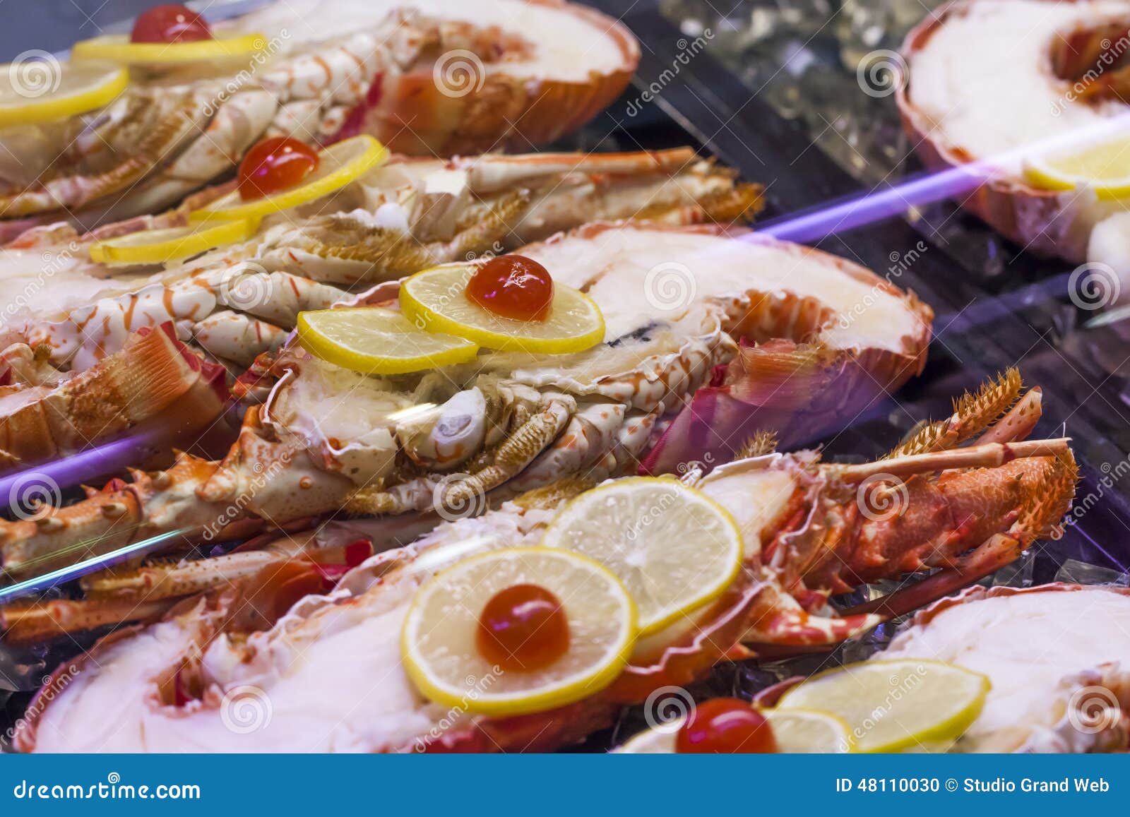 Half Lobsters in Display at the Caterer Stock Photo - Image of culinary ...