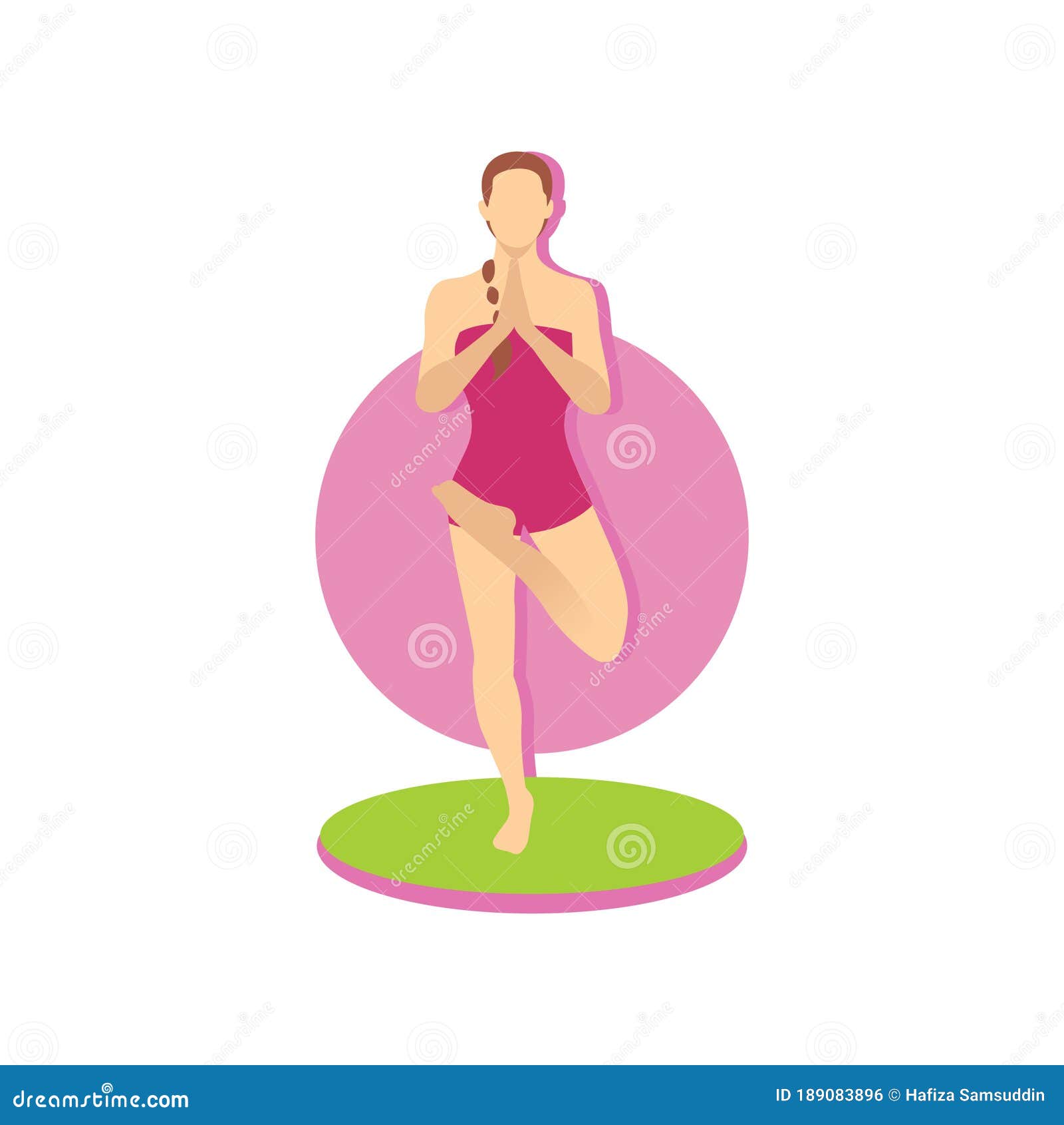 Half Lotus Tree Pose. Vector Illustration Decorative Design Stock ...