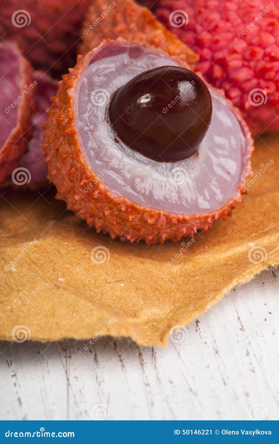 Half of Lychee fruit stock image. Image of ingredient - 50146221
